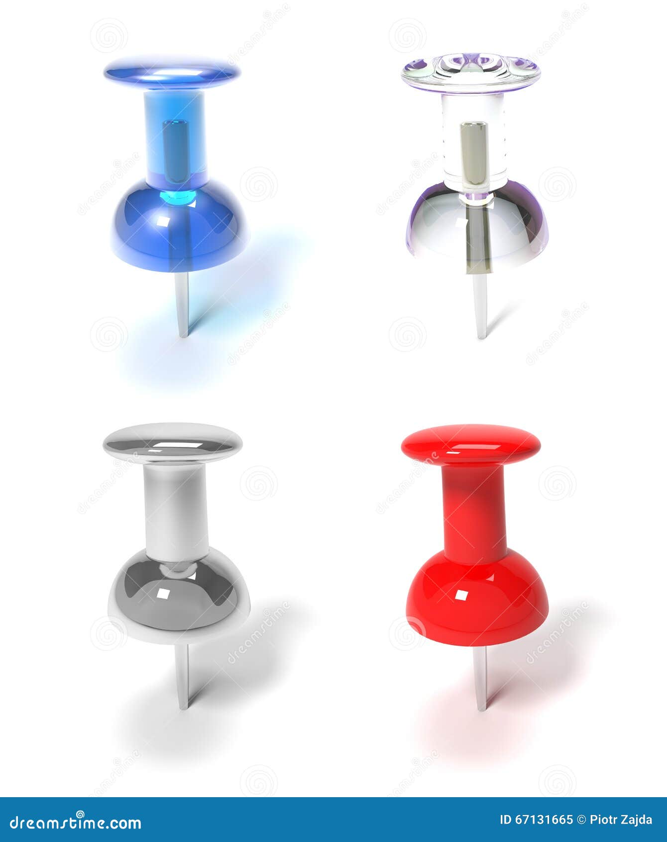 Set of Four Plastic Pins stock illustration. Illustration of point ...