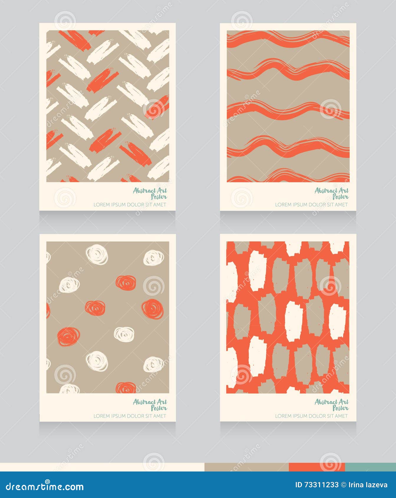 Set of Four Posters with Abstract Pattern Stock Vector - Illustration ...