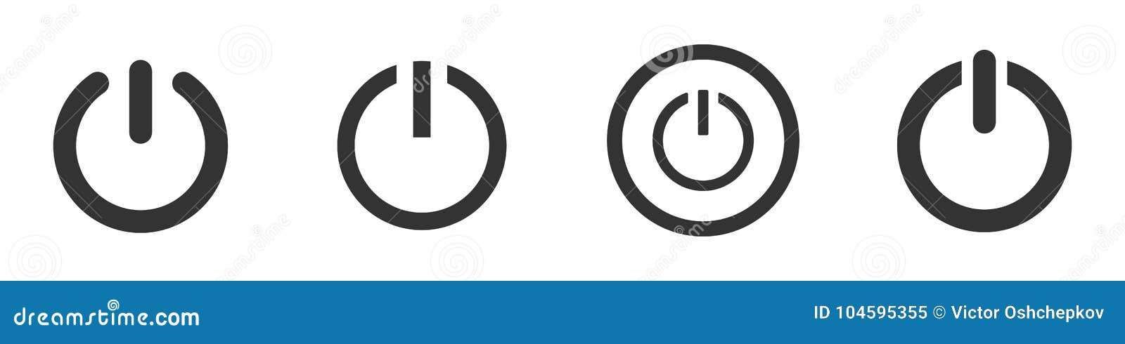 Power icon set stock vector. Illustration of icon, electricity - 104595355