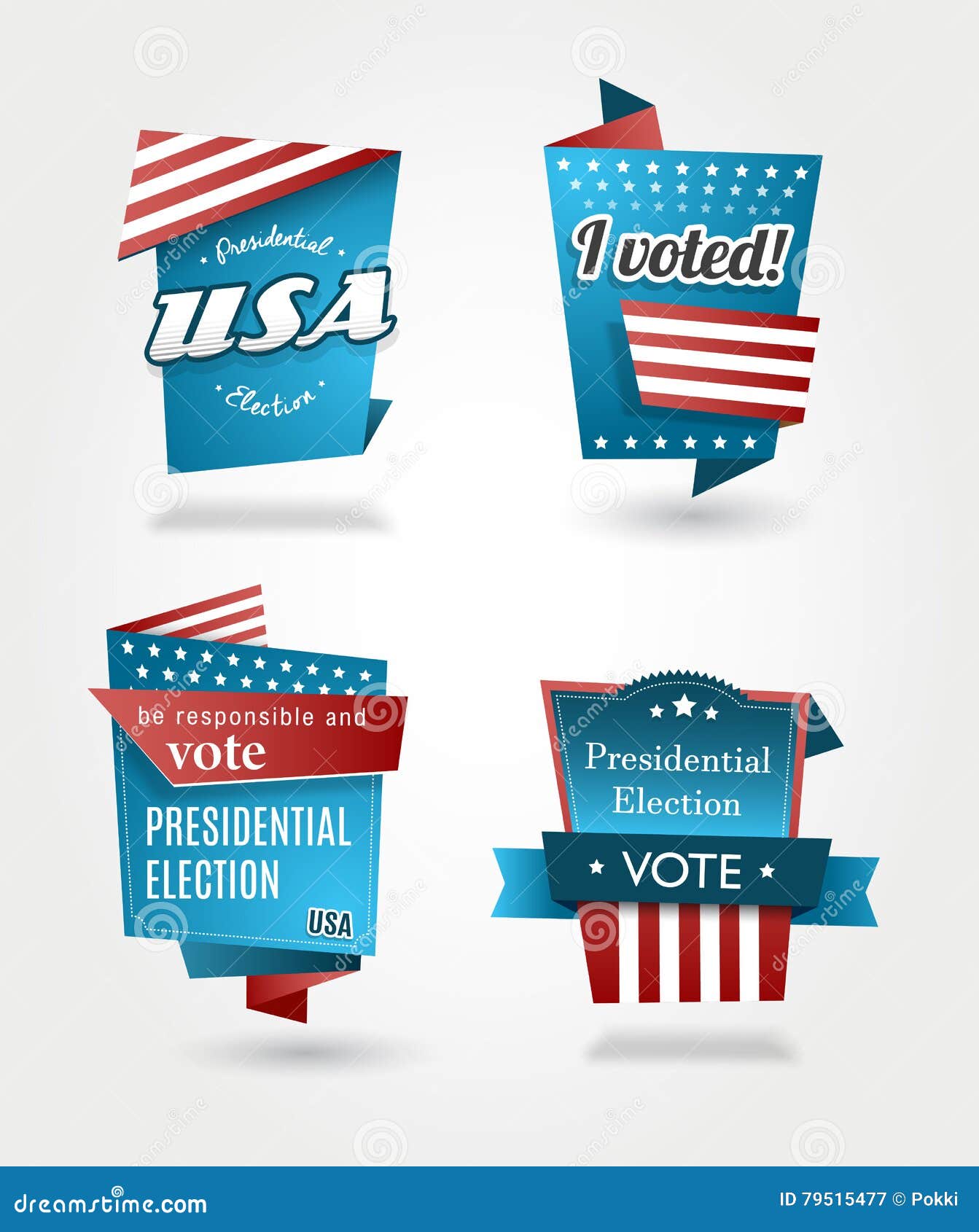 Set of Four Presidential Election Badges. Stock Vector - Illustration ...
