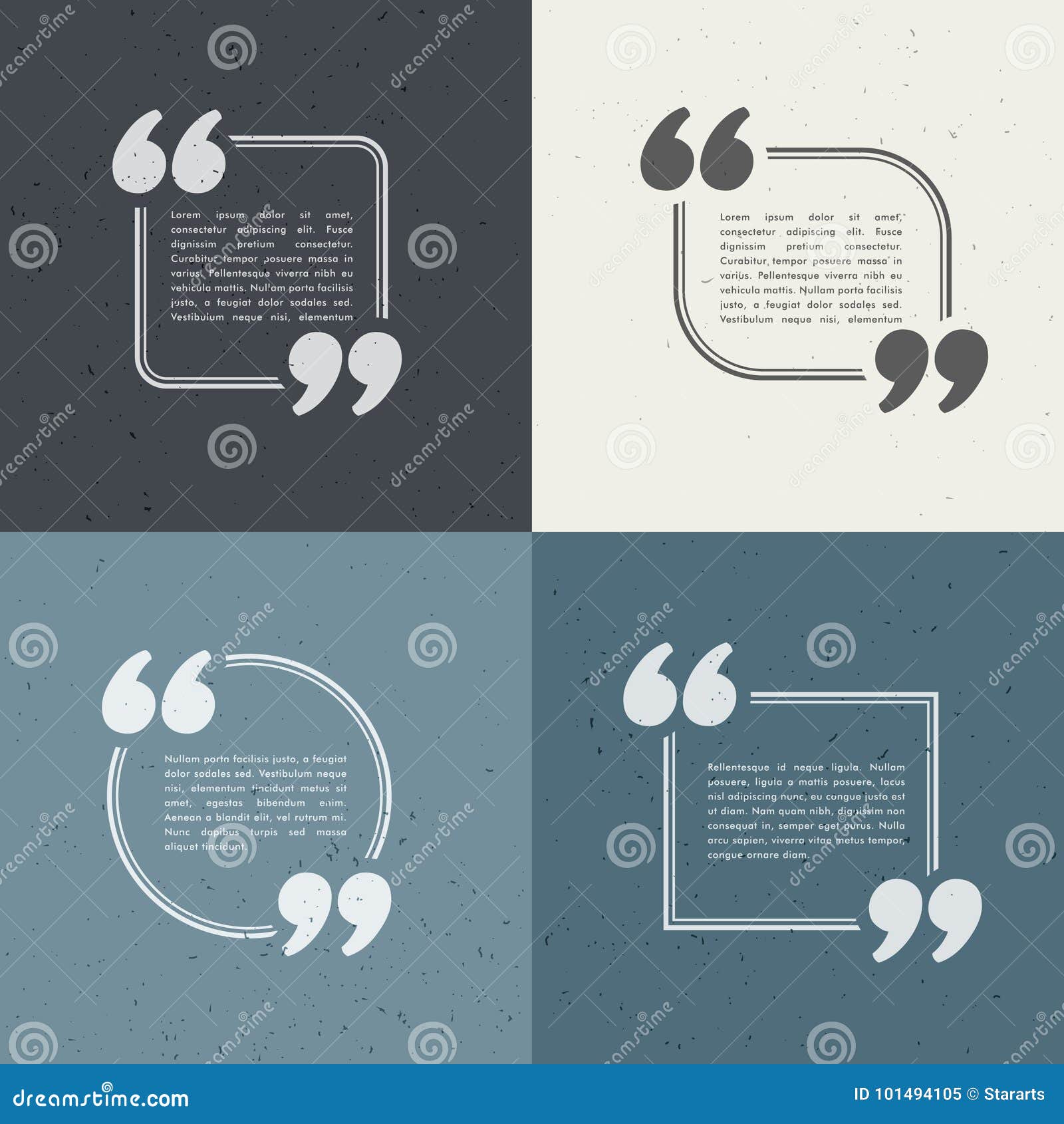 Set of Four Quotation Marks in Different Styles Stock Vector ...