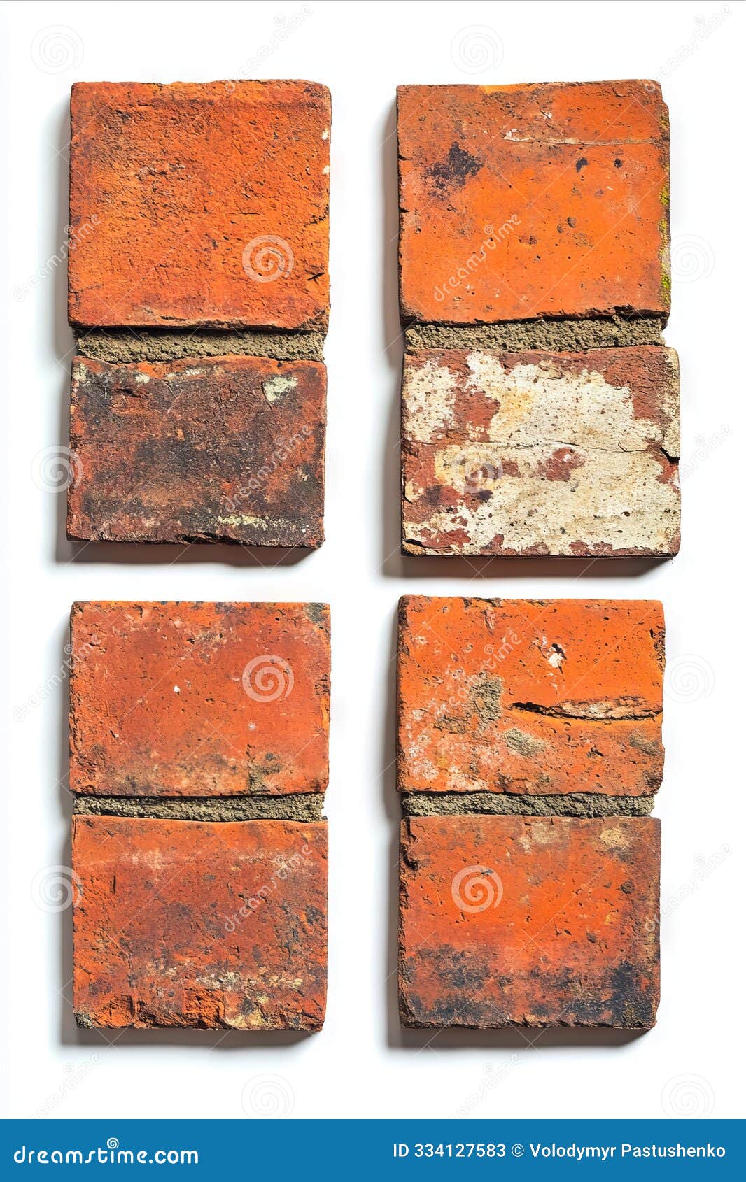 Red Brick With Pieces Of Gray Concrete With Gravel In The Background ...