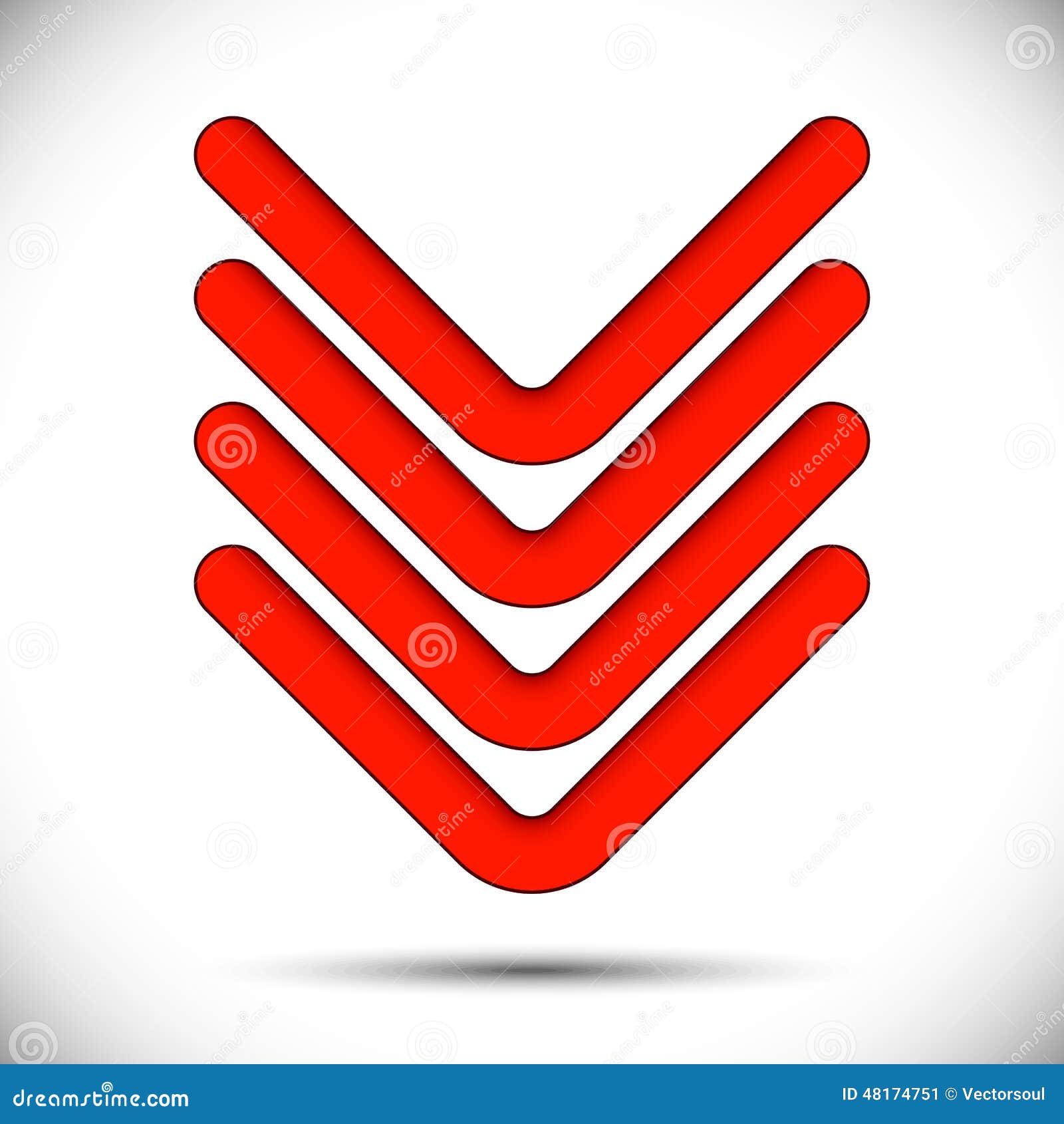 Set Of Four Red Downward Pointing Arrows Stock Image | CartoonDealer ...