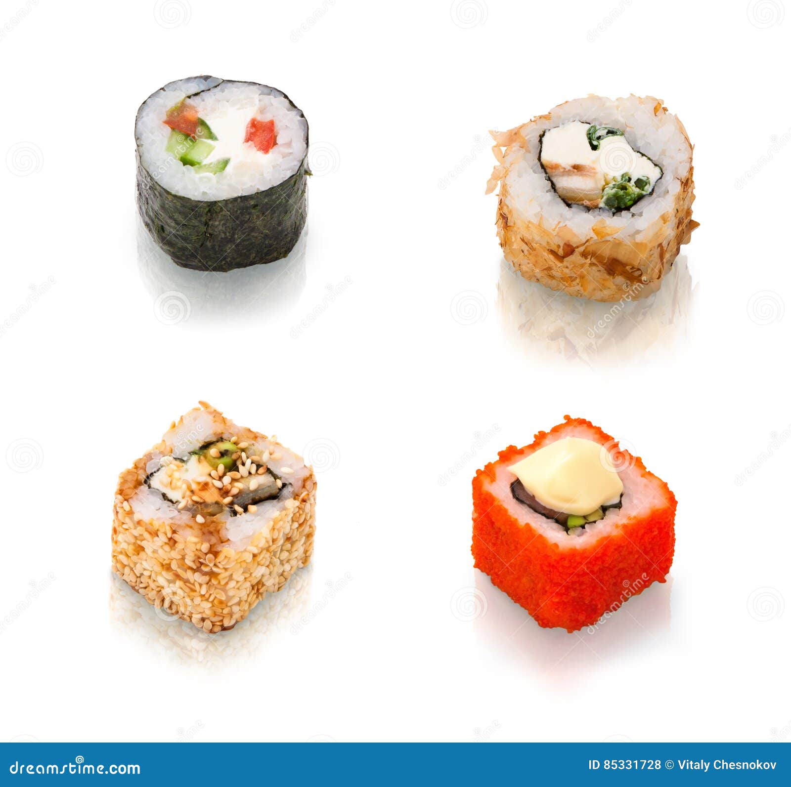 Set of four rolls stock photo. Image of healthy, portion - 85331728