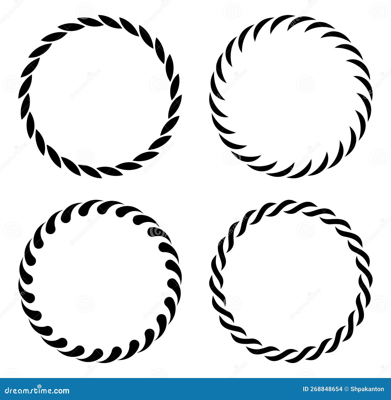 Set of Four Round Decors. Vintage Frames for Your Design Stock Vector ...