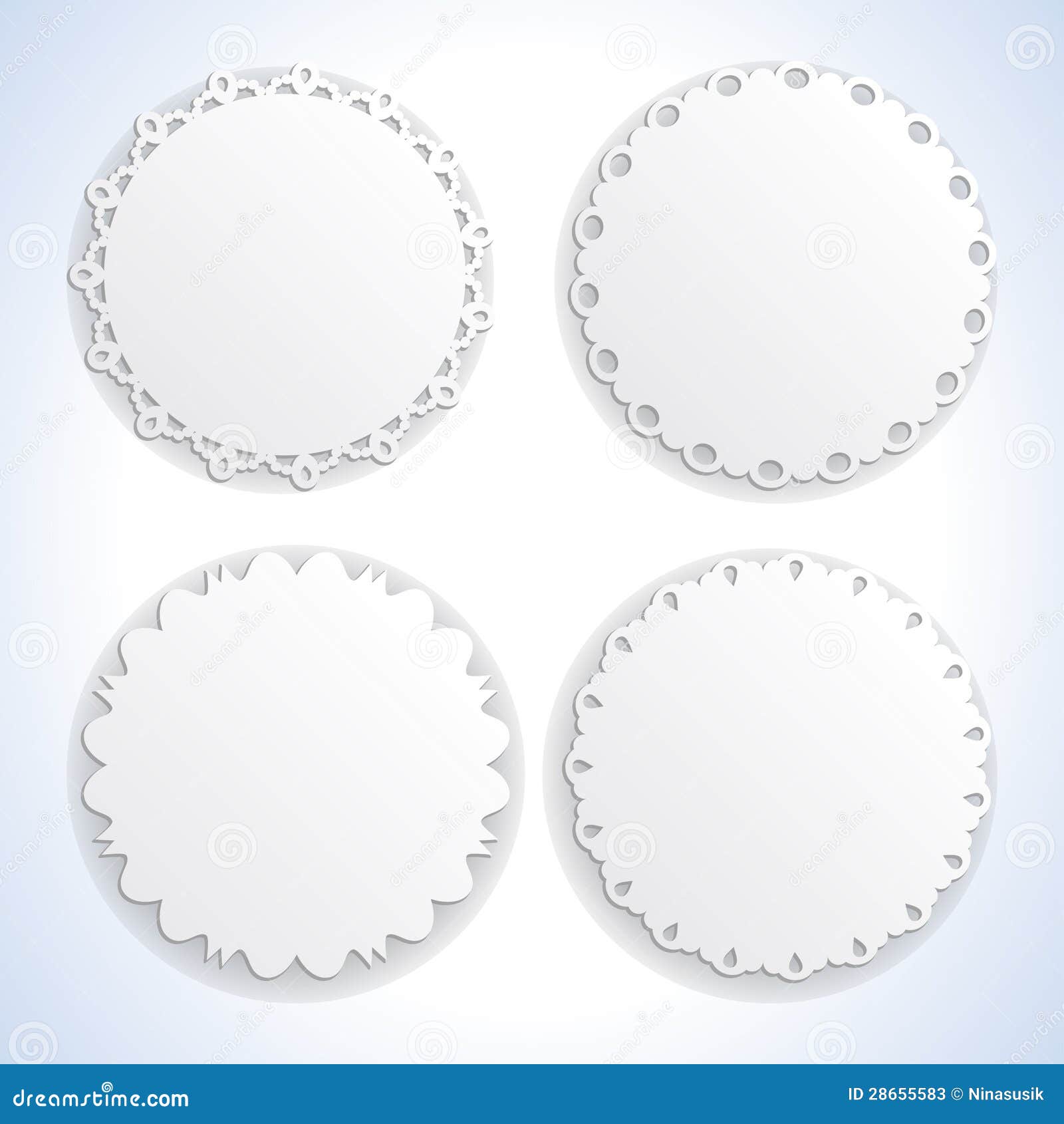 Set of Four Round Paper Labels. Eps10 Stock Vector - Illustration of ...