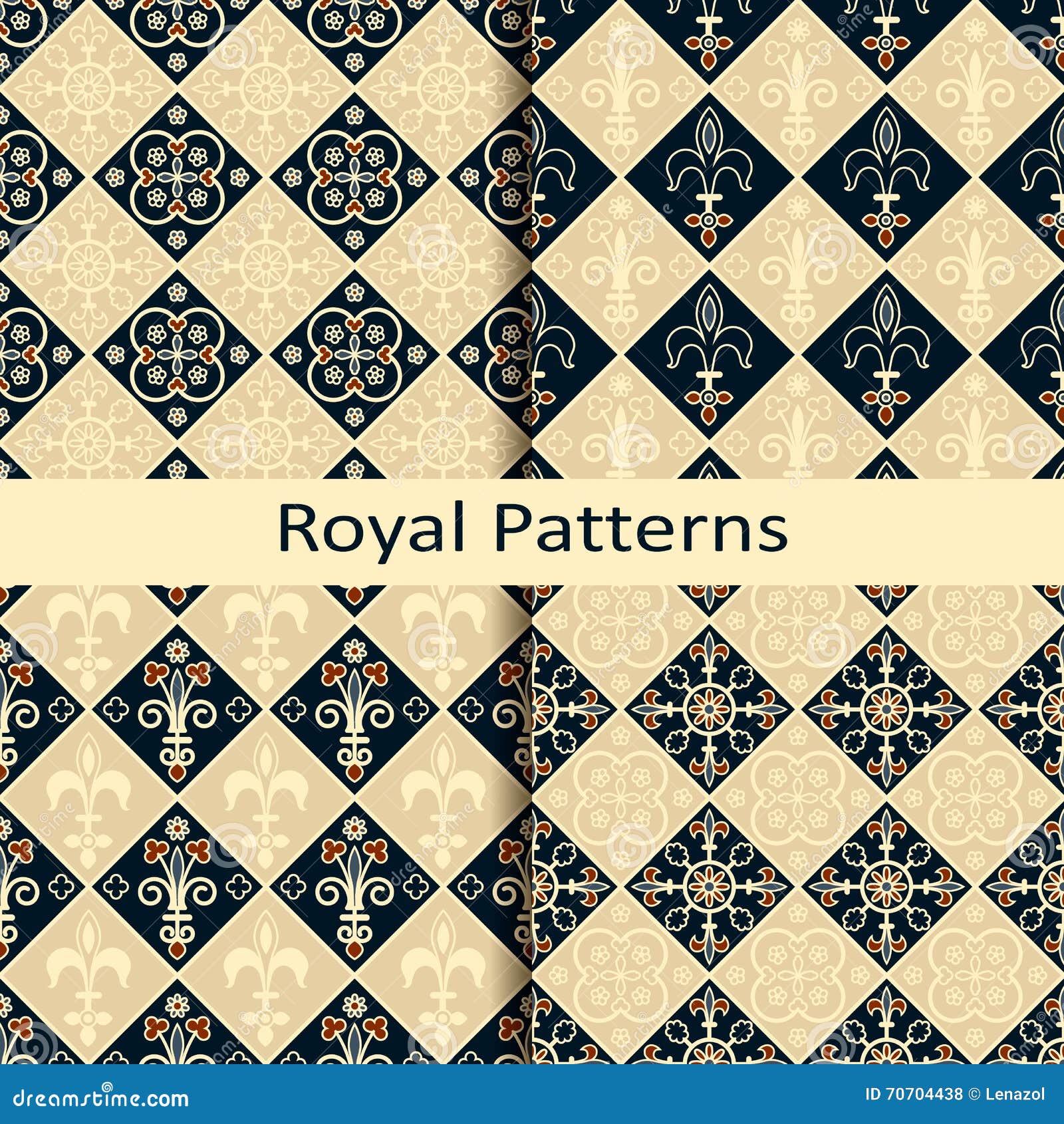Set of Four Royal Elegant Patterns Stock Vector - Illustration of ...