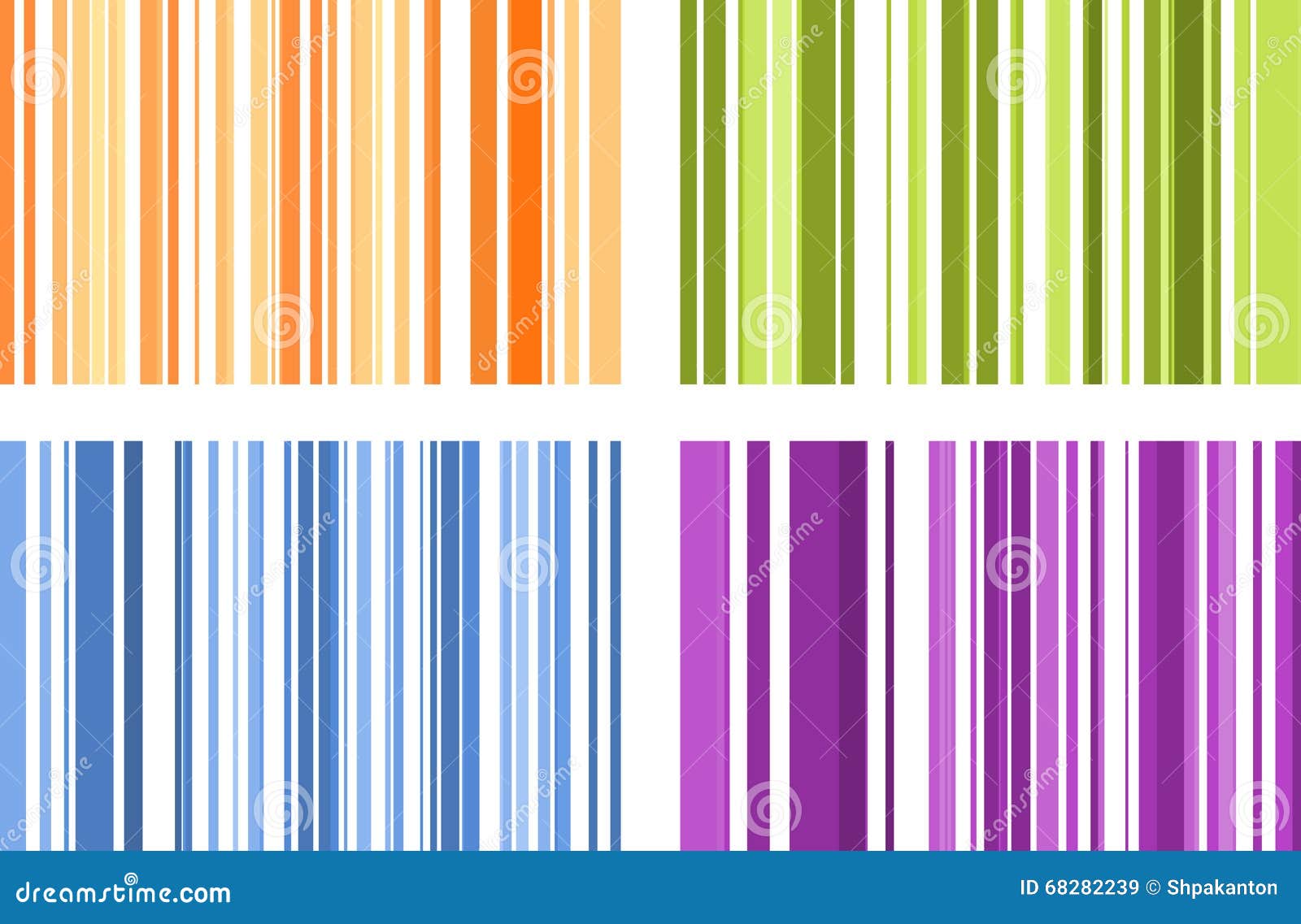 Set of Four Seamless Bright Full Color Stripe Patterns. Vector I Stock ...