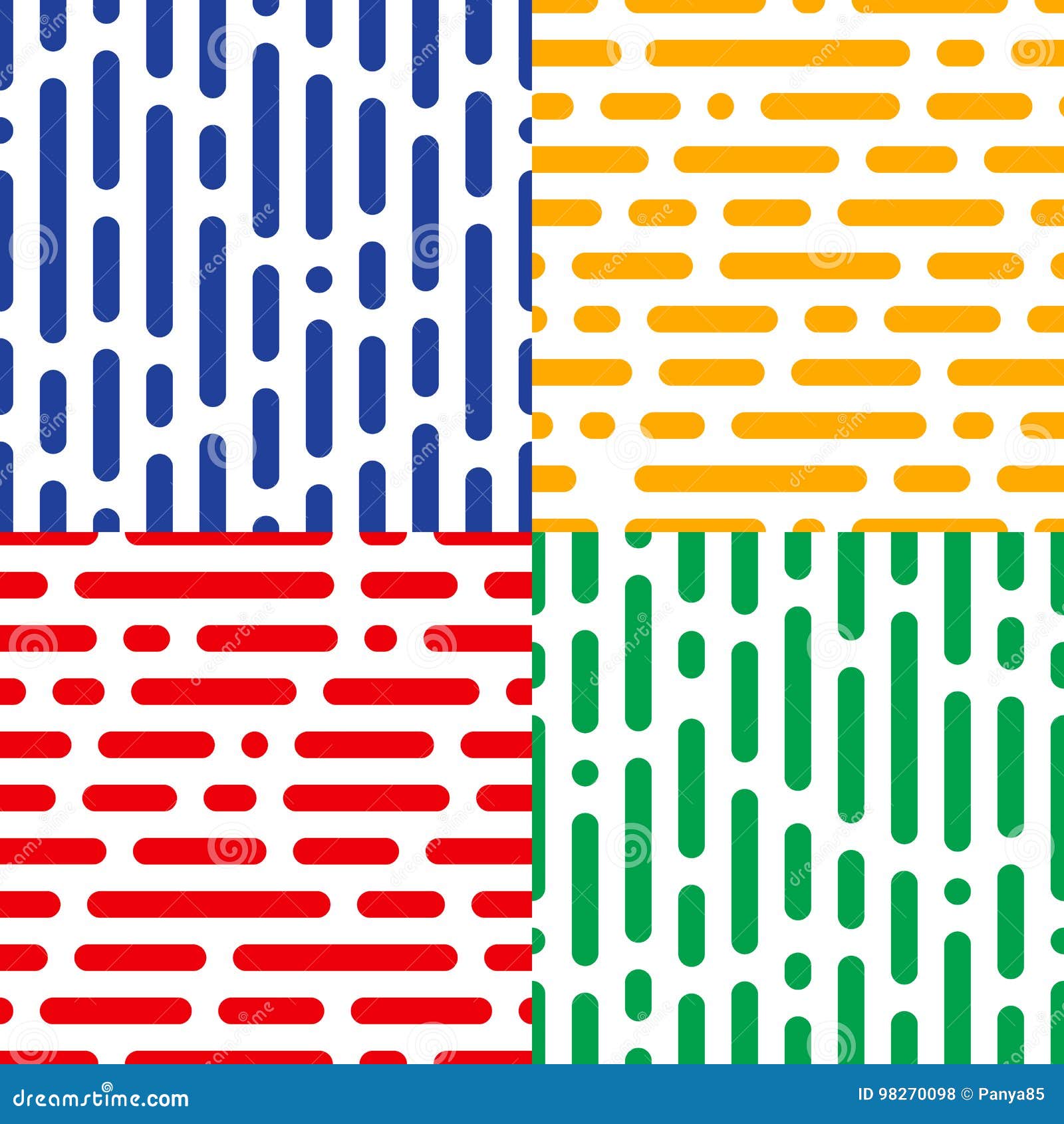 Set of Four Seamless Halftone Patterns. Abstract Endless Backdrops ...