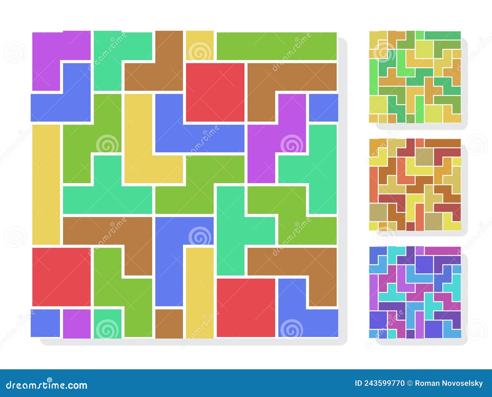 Set of Four Seamless Multicolored Abstract Backgrounds in the Style of ...