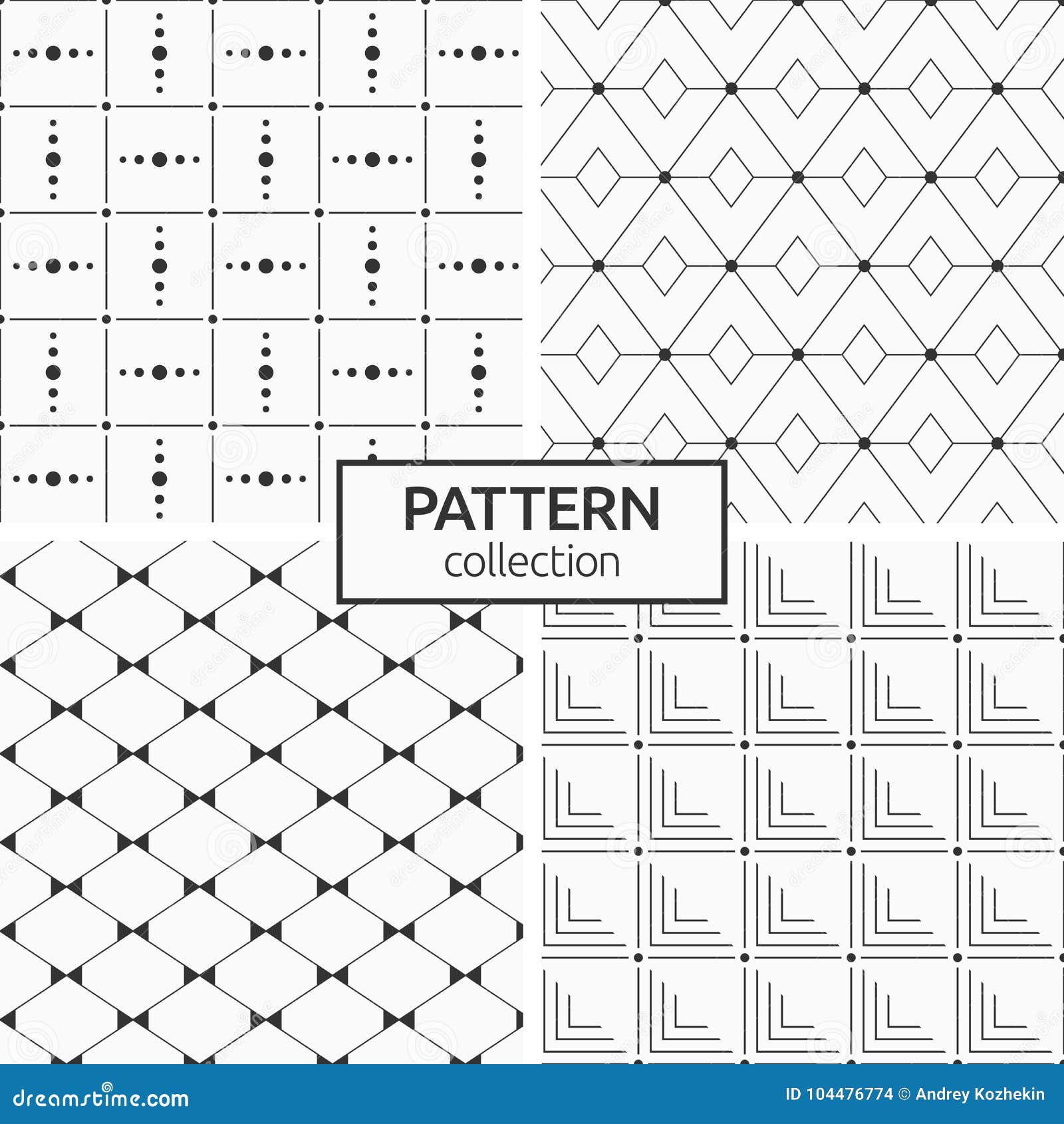 Set of Four Seamless Patterns. Stock Vector - Illustration of ...