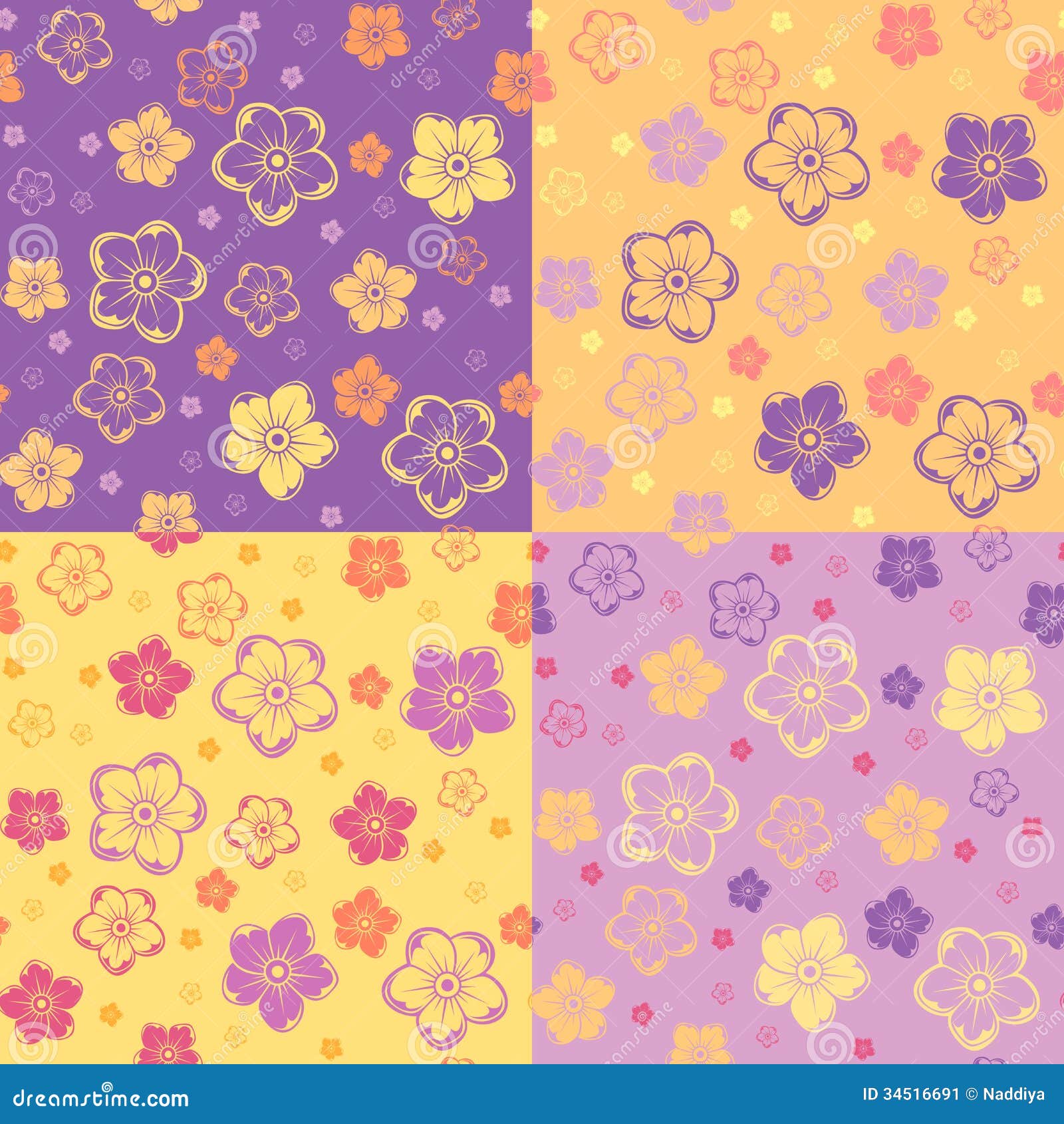 Four Seamless Vector Topographic Map Patterns | CartoonDealer.com #57838678