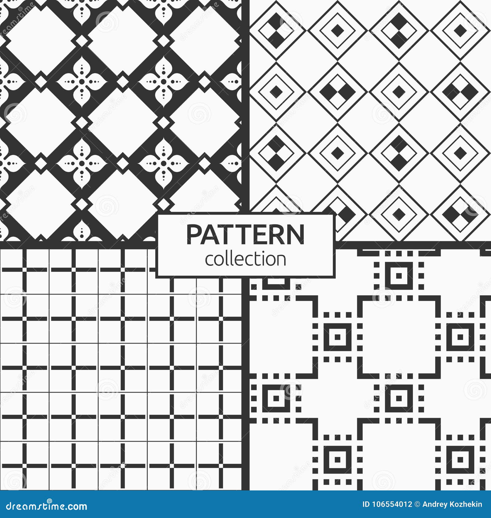 Set of Four Seamless Patterns. Stock Vector - Illustration of cloth ...