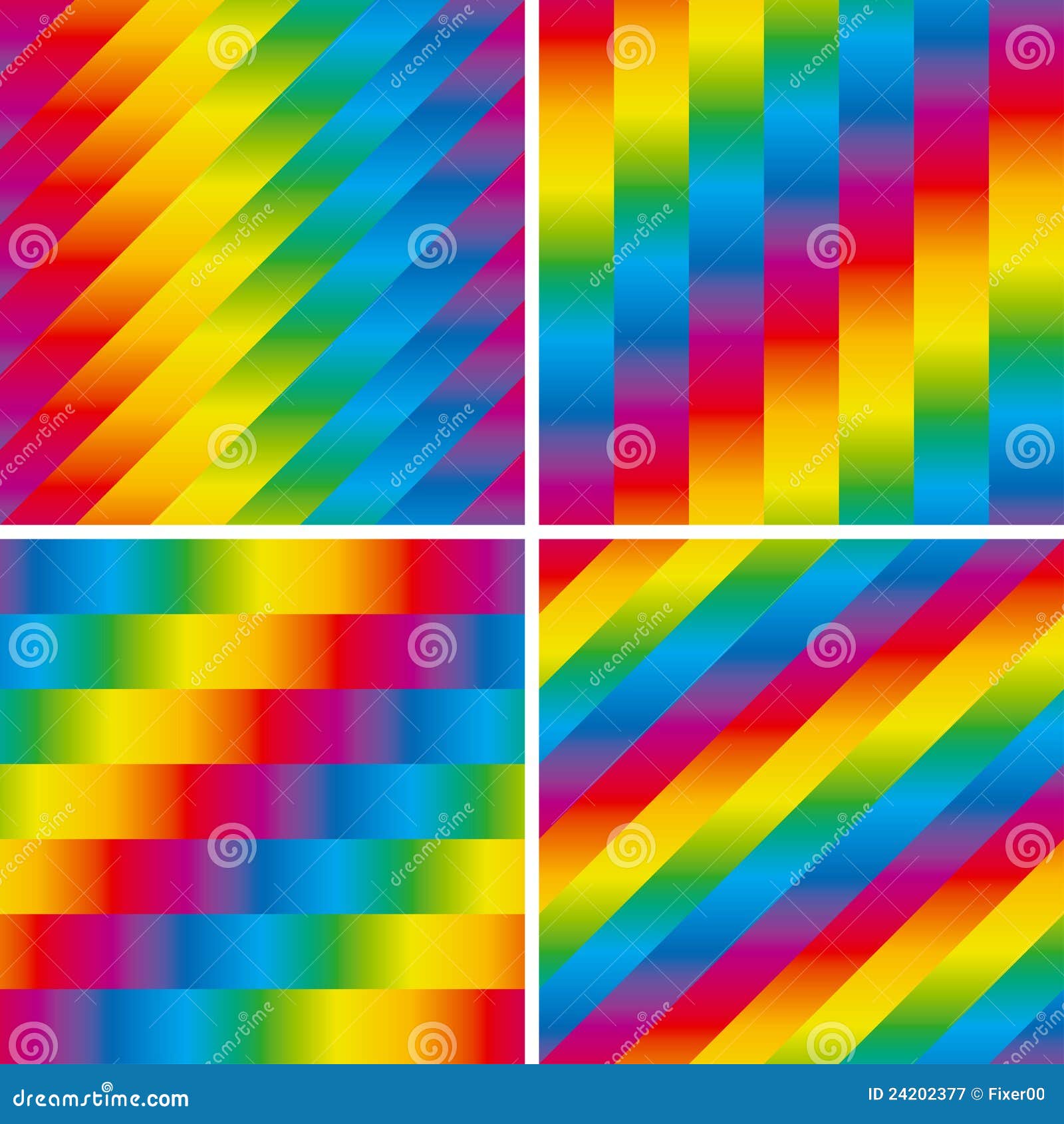 Set of Four Seamless Rainbow Patterns Stock Vector - Illustration of ...