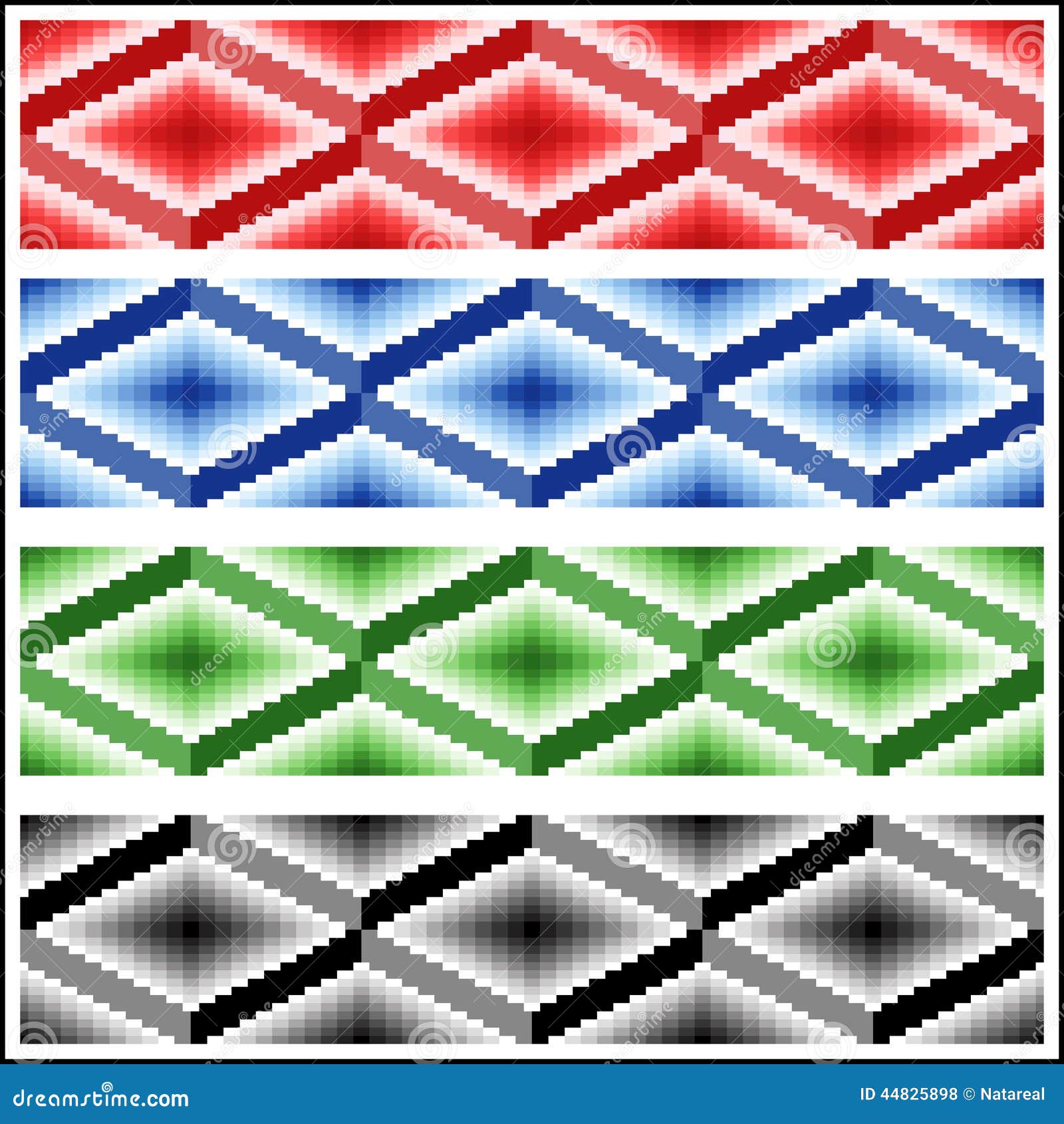 Set of Four Seamless Rhombic Patterns Stock Vector - Illustration of ...