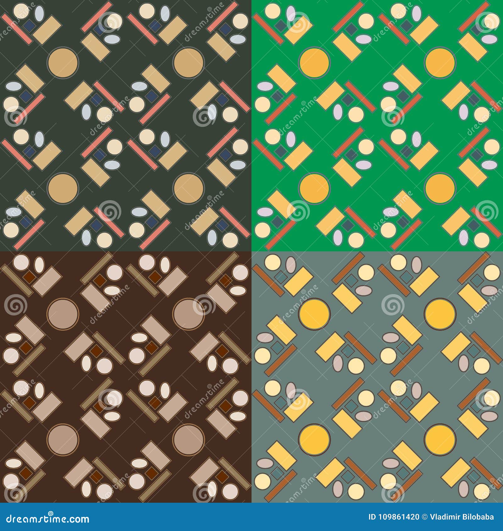 Set of Four Seamless Vector Patterns Stock Vector - Illustration of ...