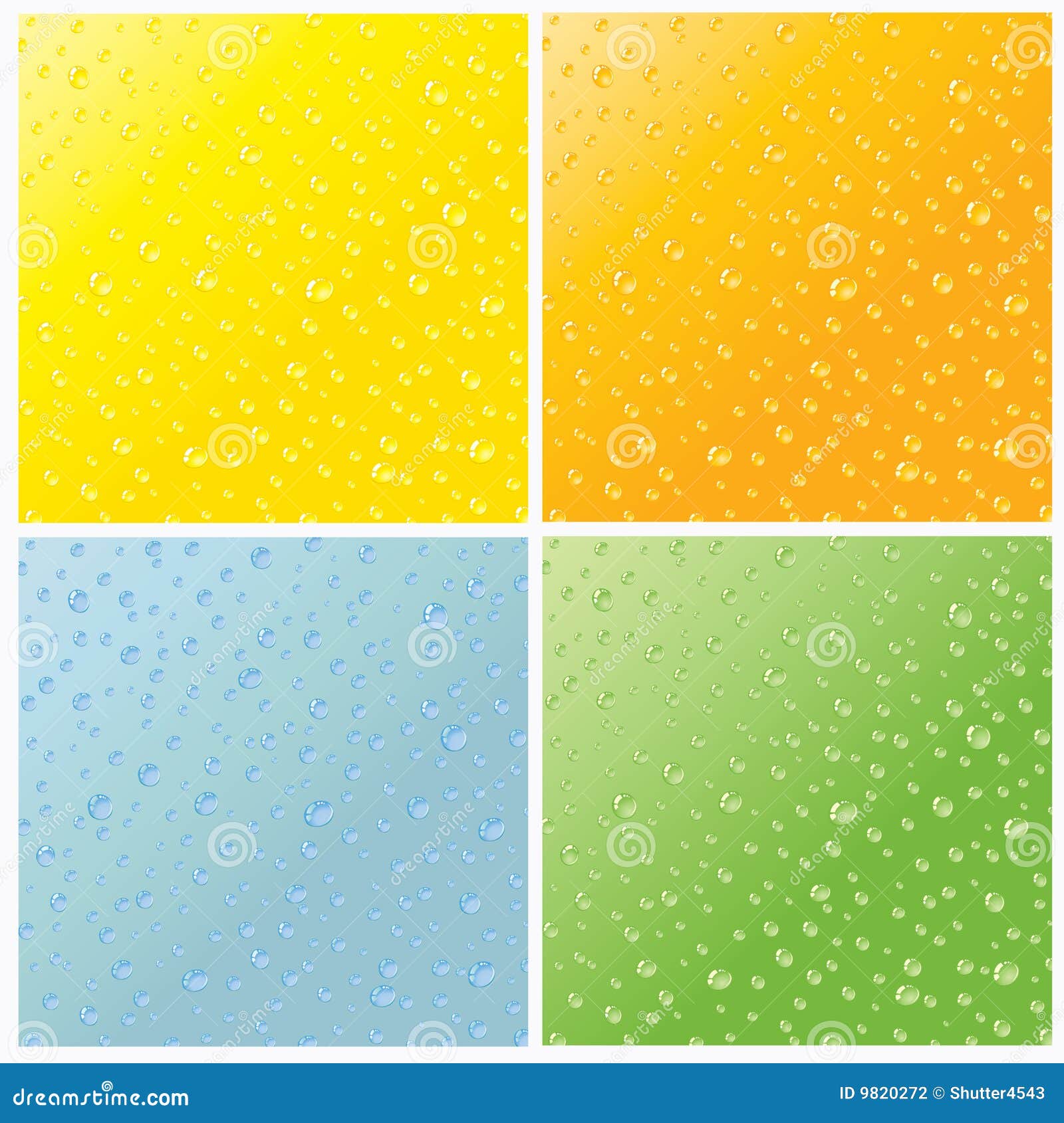 Set of Four Seamless Water Dew Drops Texture Stock Vector ...