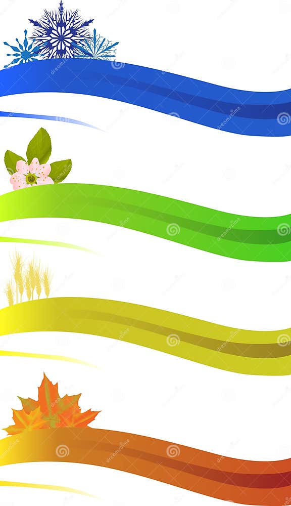 Set of Four Seasons Designs Stock Vector - Illustration of effect, fall ...
