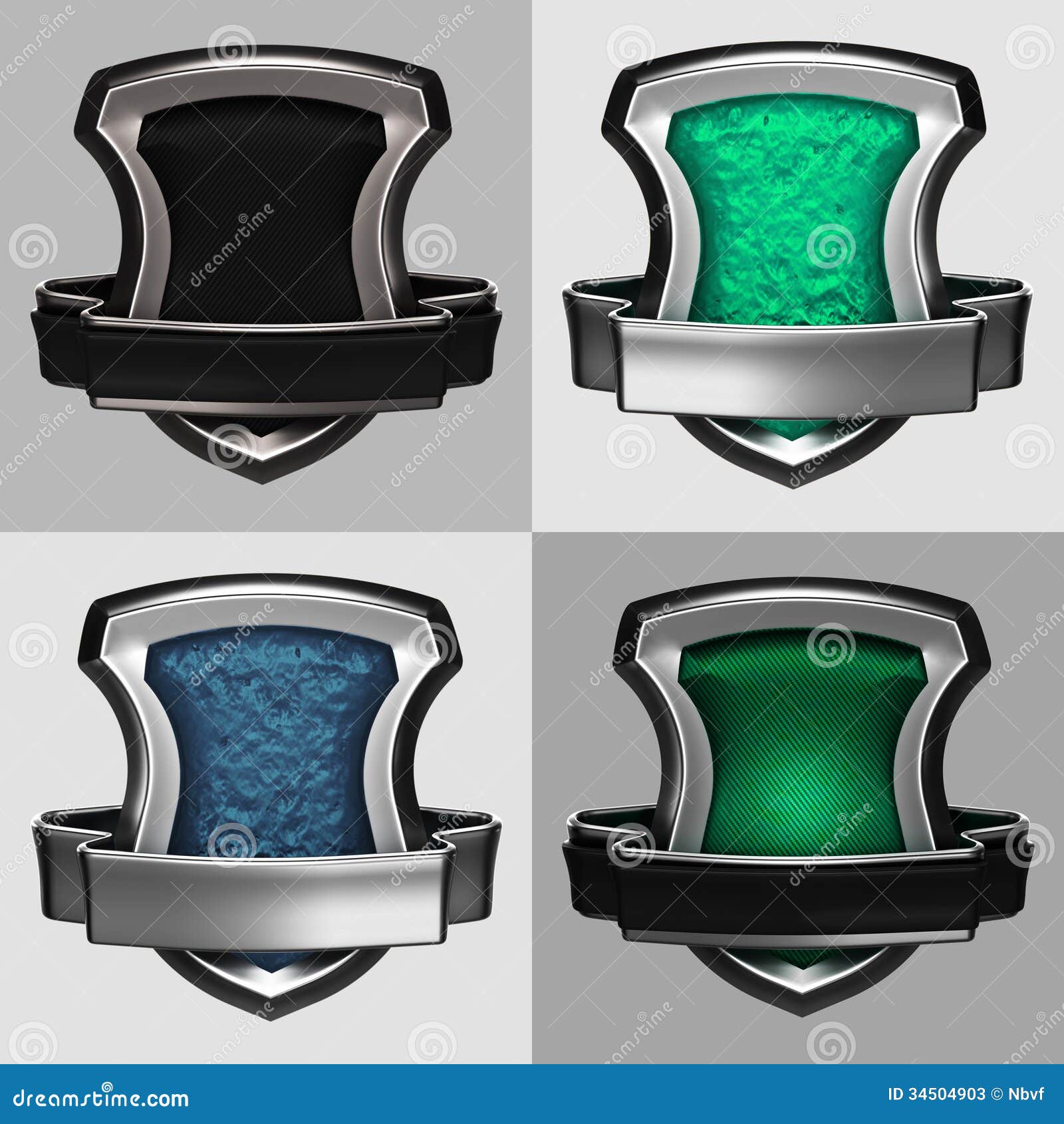 Set of Four Shield Coat of Arms Isolated Stock Illustration ...