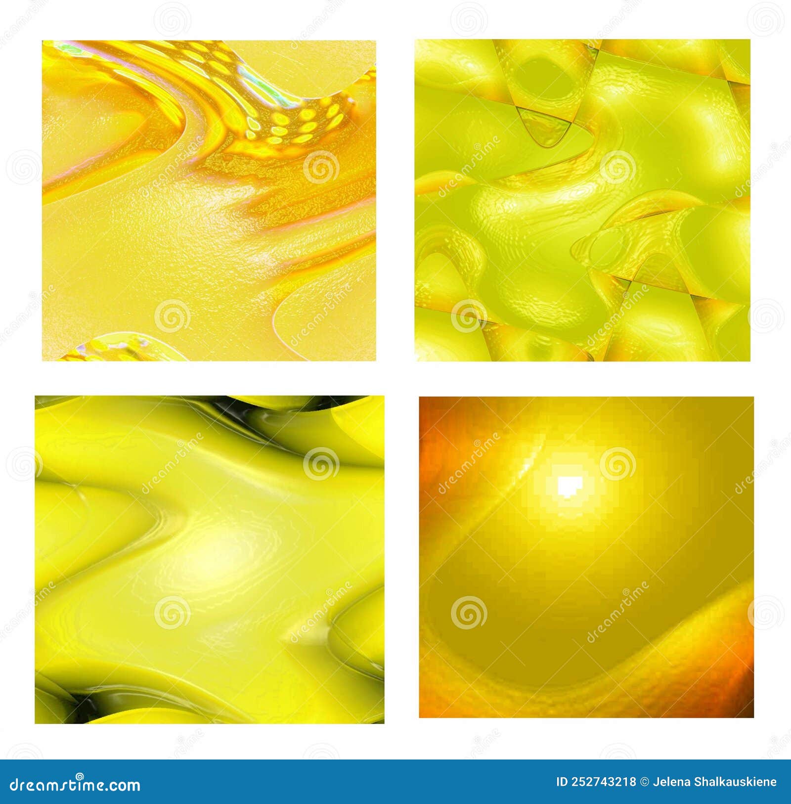 Set of Four Shining Fantasy Yellow Backgrounds Stock Illustration ...