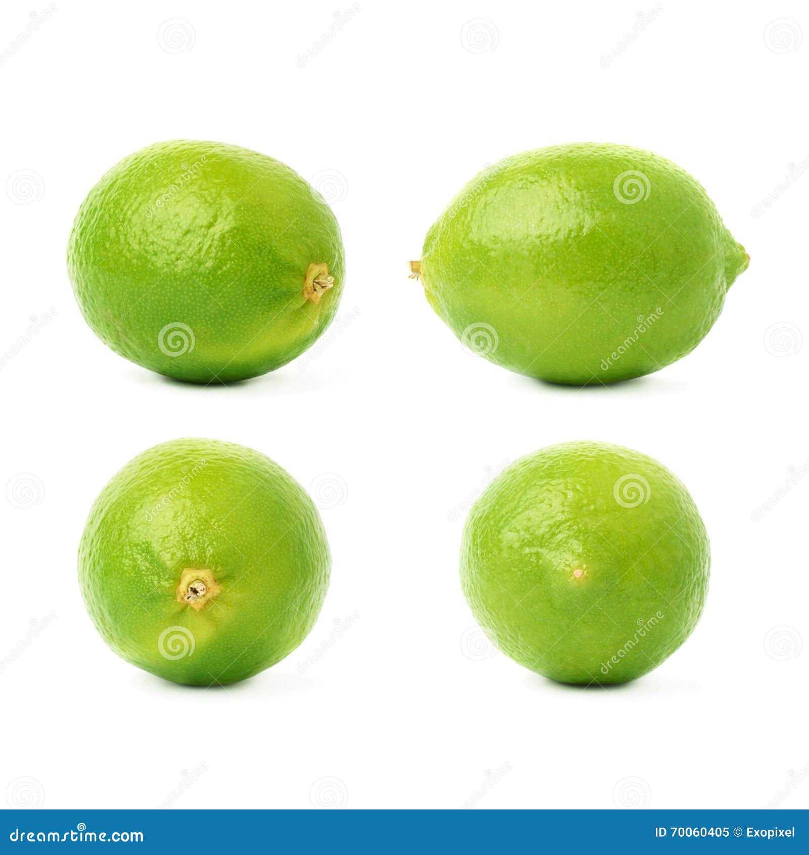 Set of Four Single Limes in Different Compositions and Foreshortenings ...