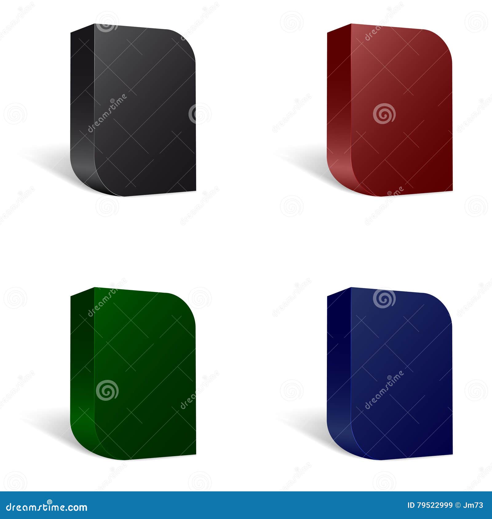 Set of Four Software Package Boxes with Rounded Corners Stock Vector ...