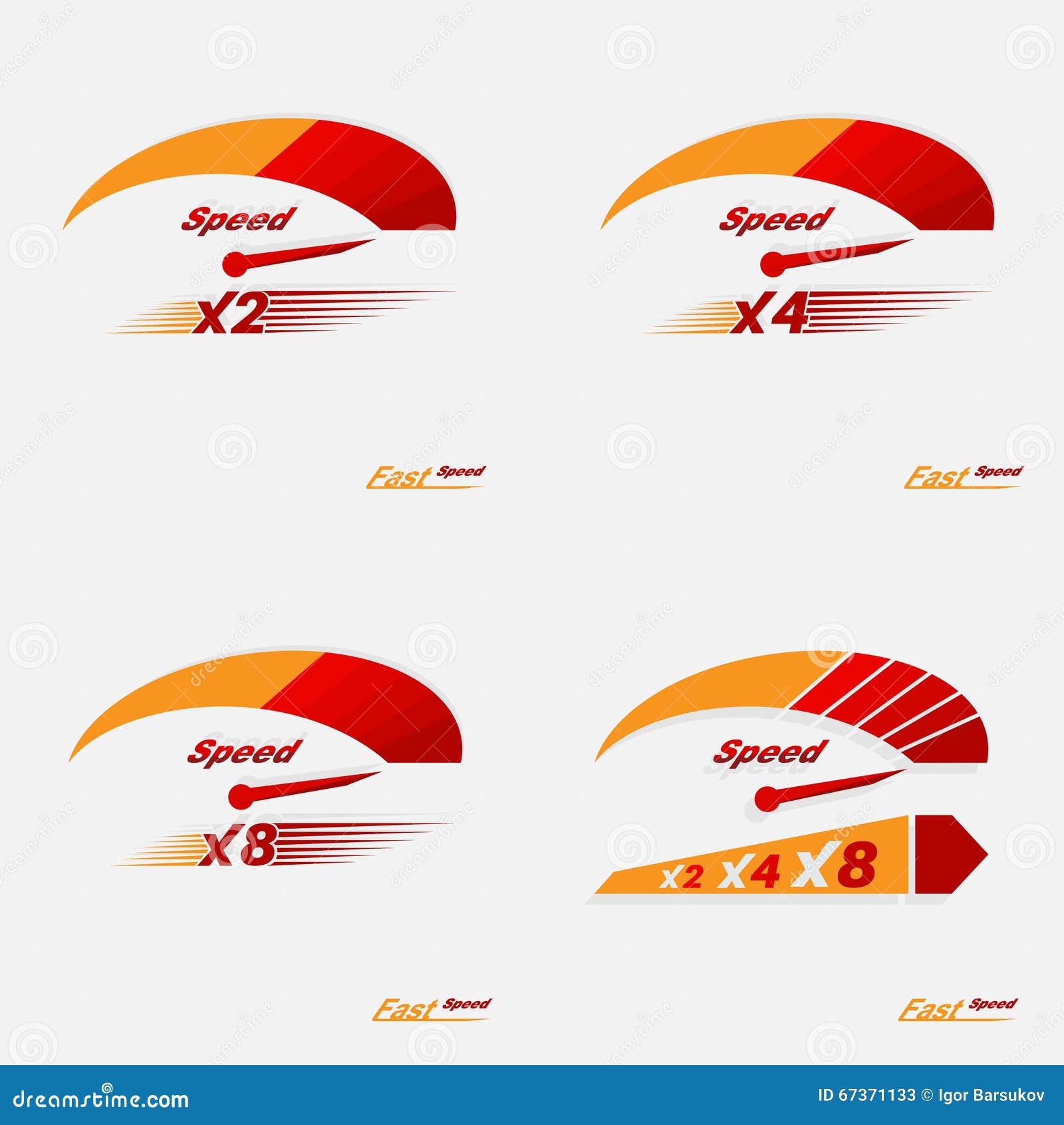 The Speedometer Scale Illustration Showing Speeds From Zero To 4-four ...