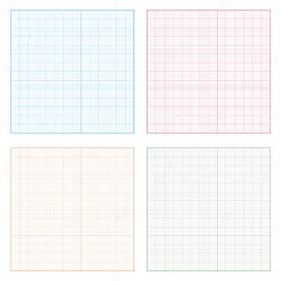 Set of Four Square Grid Backgrounds on White Background. Vector Stock ...