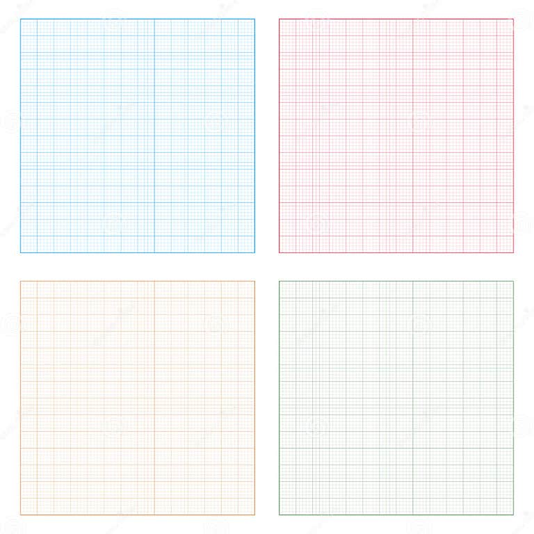 Set of Four Square Grid Backgrounds on White Background. Vector Stock ...