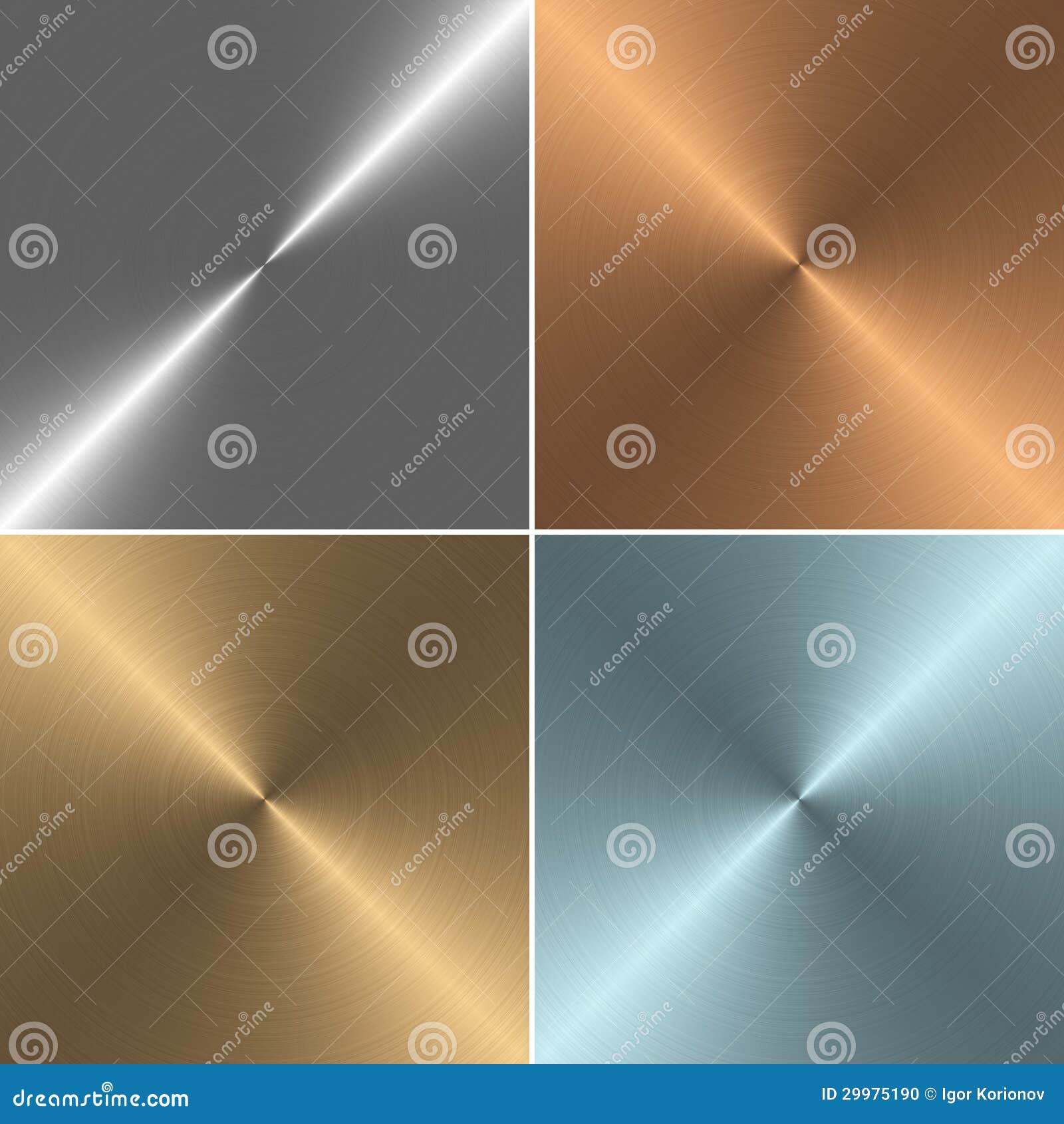 Set of Four Square Metal Textures Stock Illustration - Illustration of ...