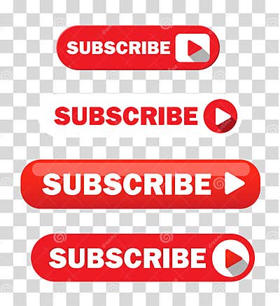 Set of Four Subscribe Buttons Vector Stock Illustration - Illustration ...