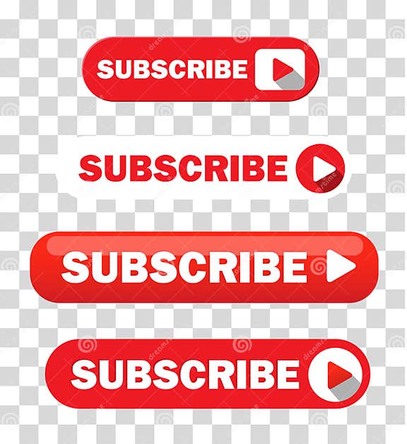 Set of Four Subscribe Buttons Vector Stock Illustration - Illustration ...