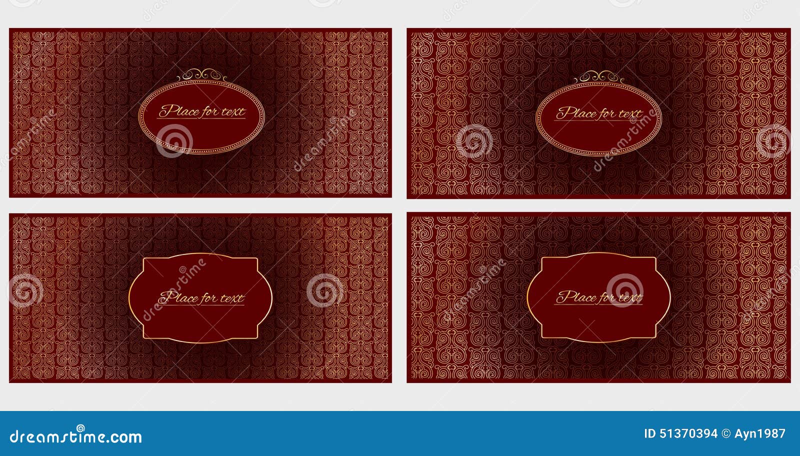 Set of Four Template Invitation or Greeting Cards Stock Vector ...