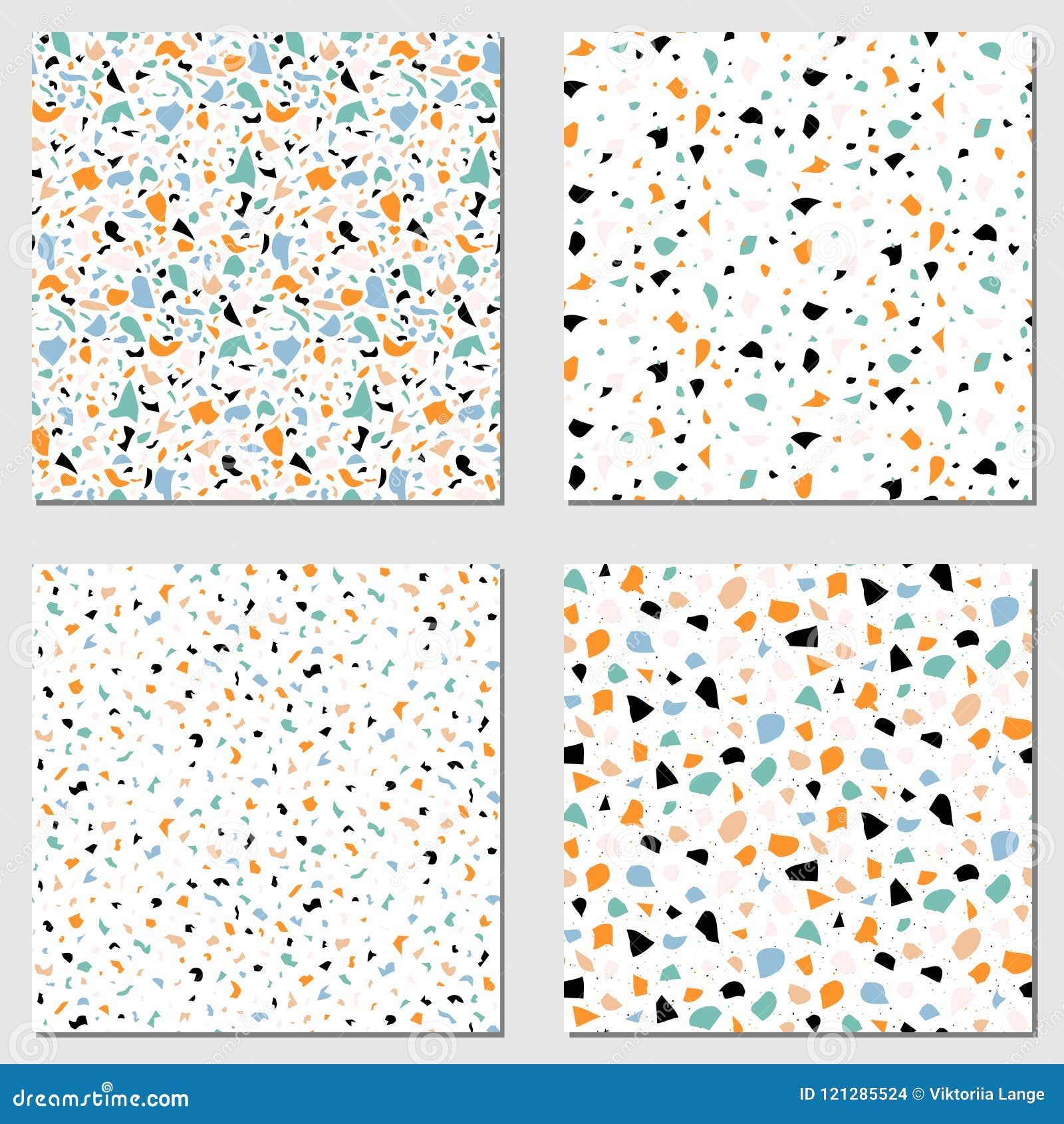 Set of Four Terrazzo Seamless Patterns. Modern Pattern Collection Stock ...