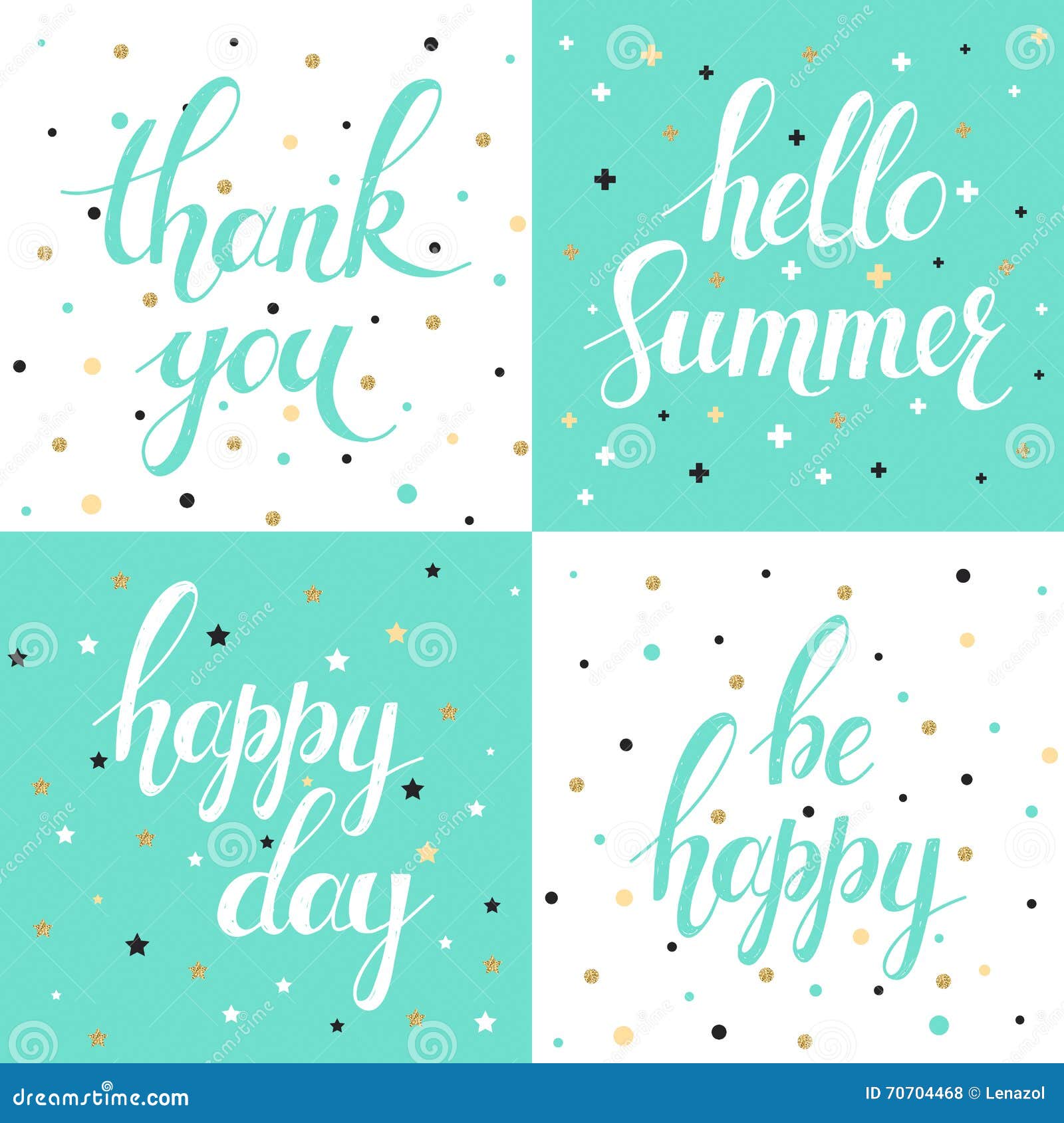 Set of Four Text Hand Drawn Backgrounds Stock Vector - Illustration of ...