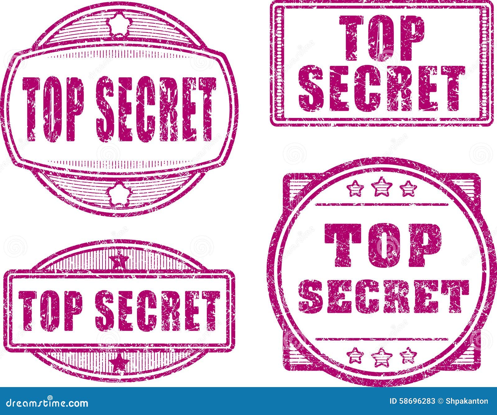 Set of Four Top Secret Red Rubber Stamp Stock Illustration ...