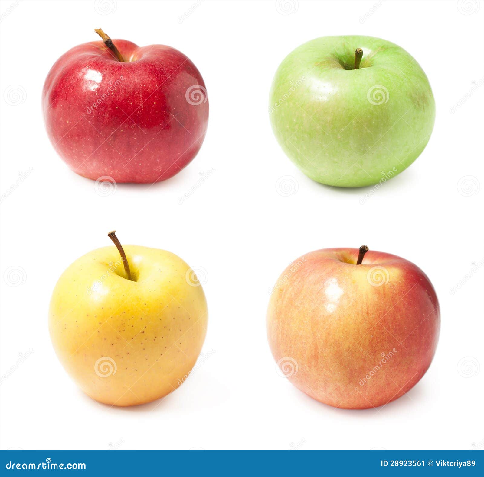 A Set of Four Varieties of Apples Stock Image - Image of varieties ...