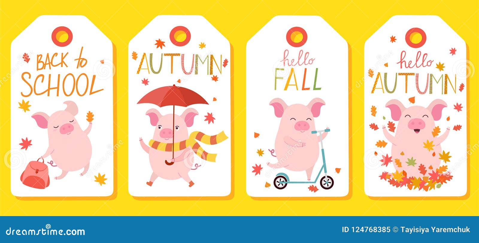 Pigs Illustration Isolated On White. Vector Cute Pig. | CartoonDealer ...