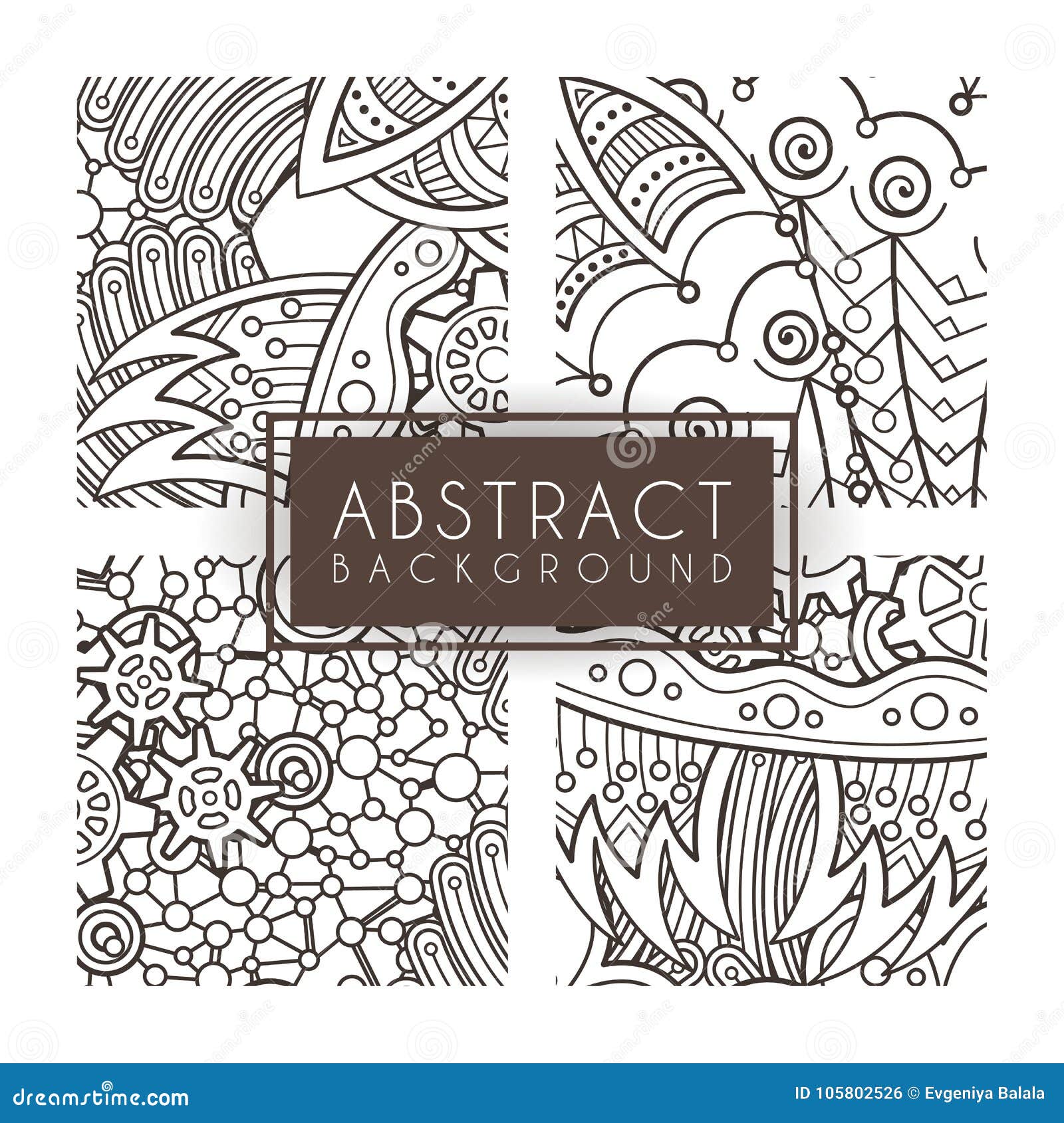 Set of Four Vector Intricate Patterns. Doodle Stock Vector ...