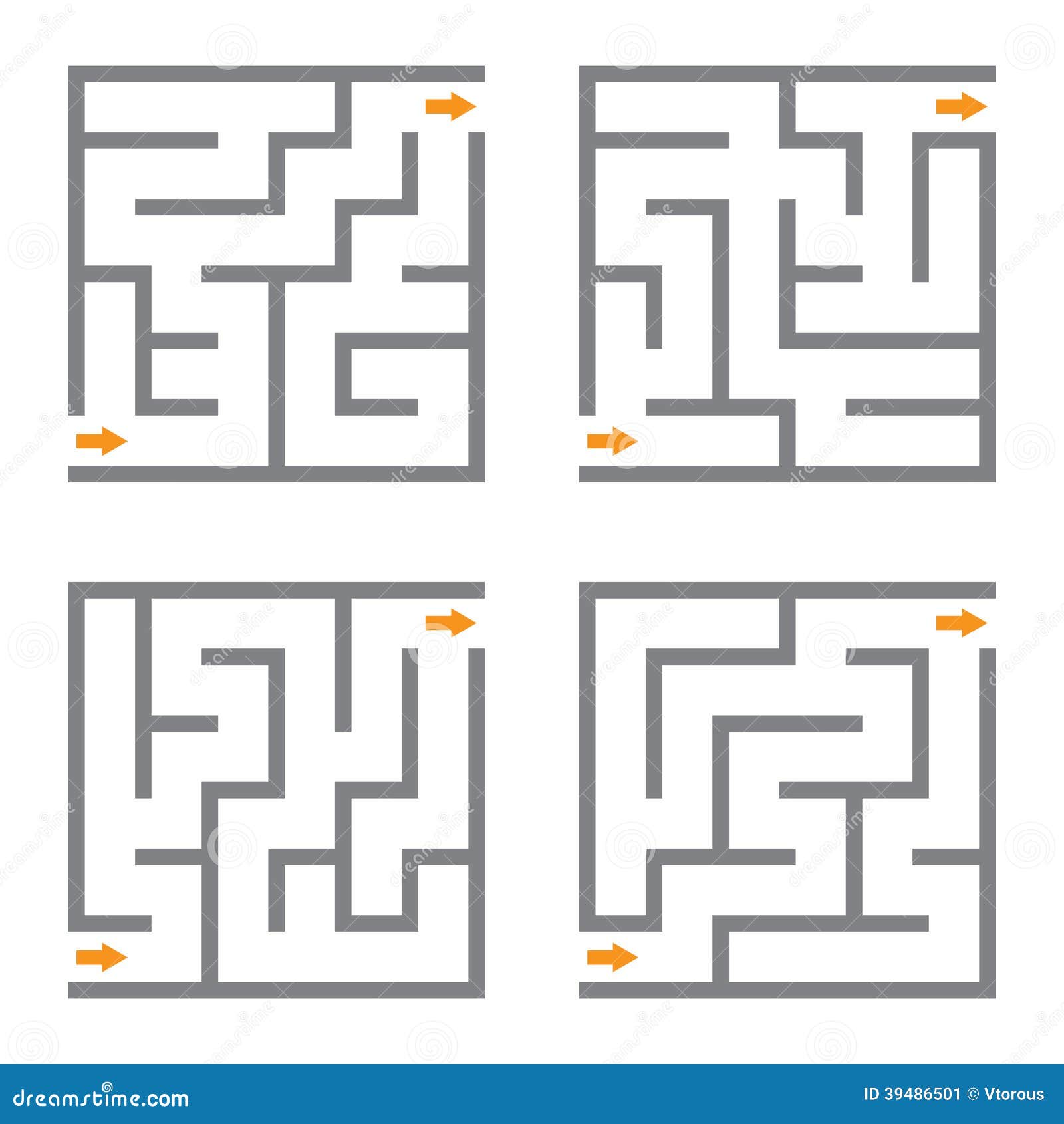 Set of four vector maze stock vector. Illustration of entrance - 39486501