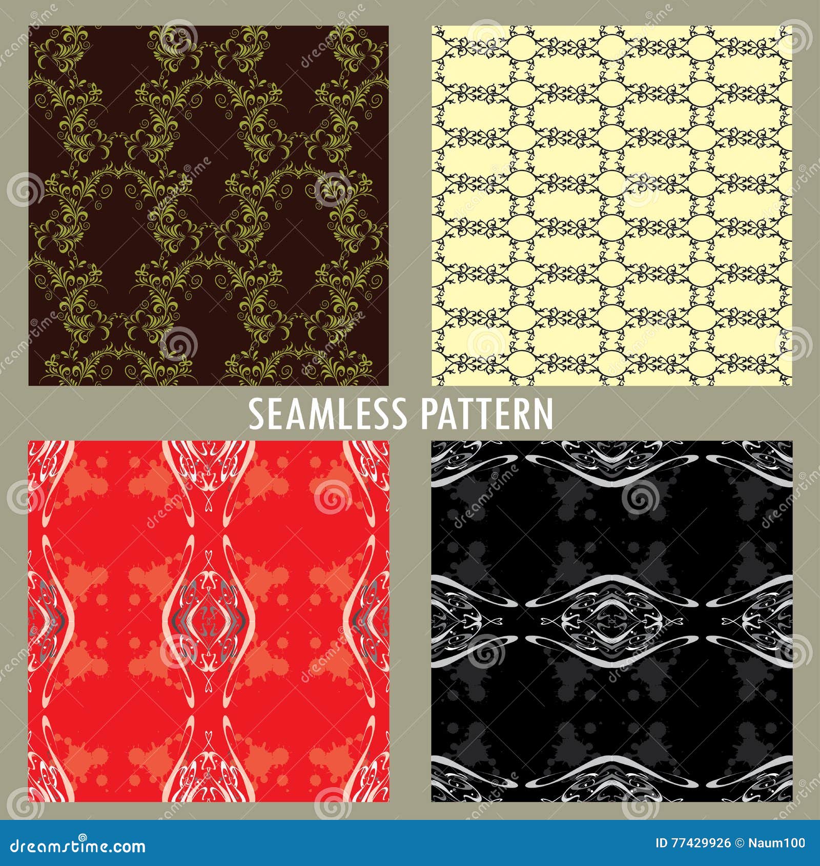 Set of Four Vector Patterns. Stock Vector - Illustration of ornament ...