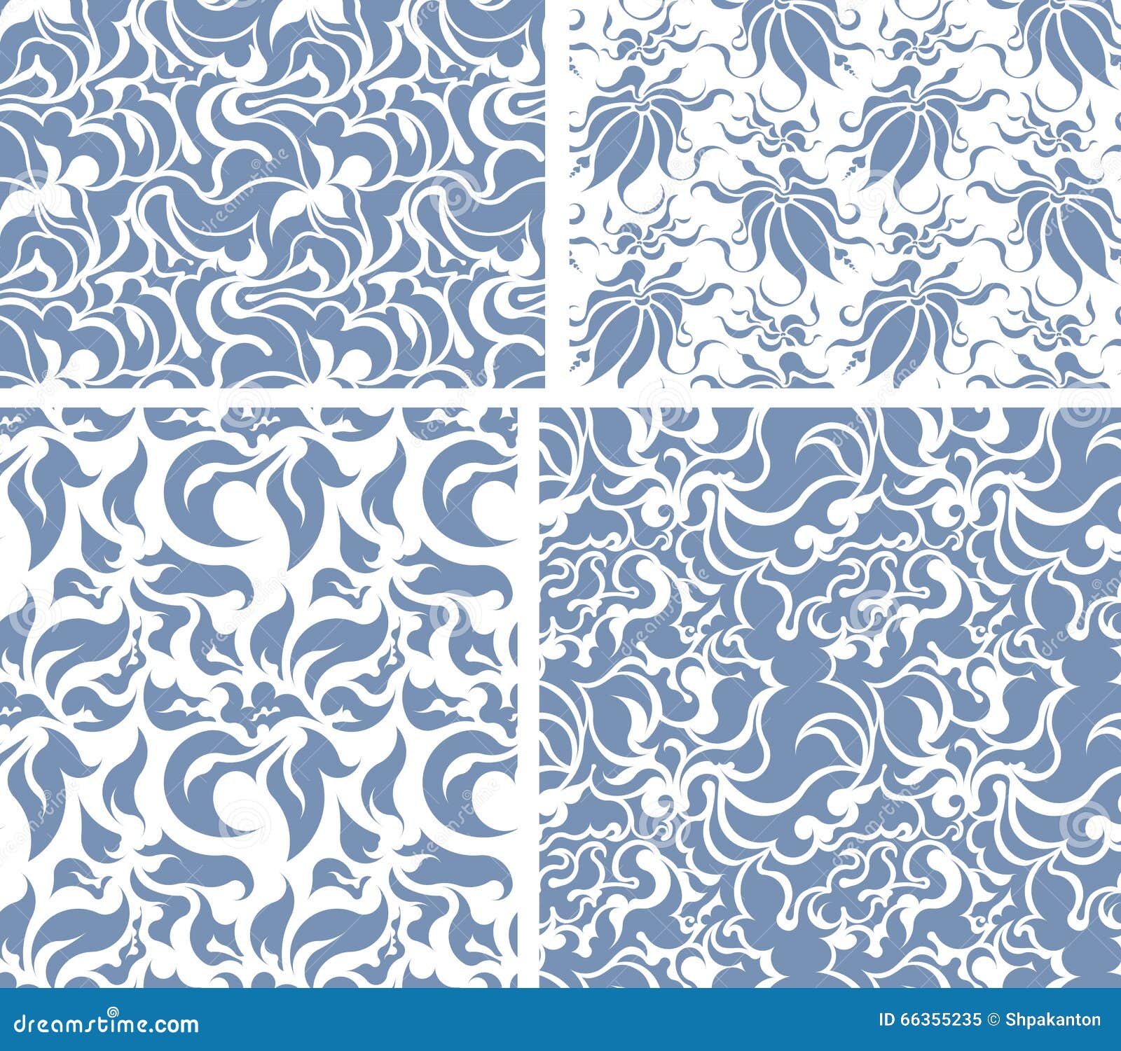 Set of Four Vector Seamless Floral Patterns. Stock Vector ...