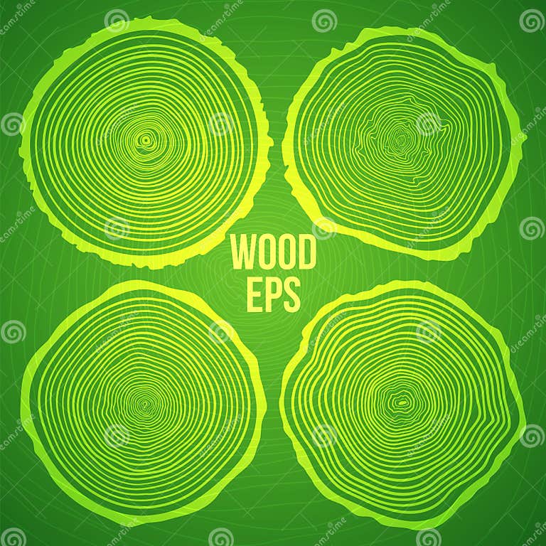 Set of Four Vector Tree Rings Background Stock Vector - Illustration of ...