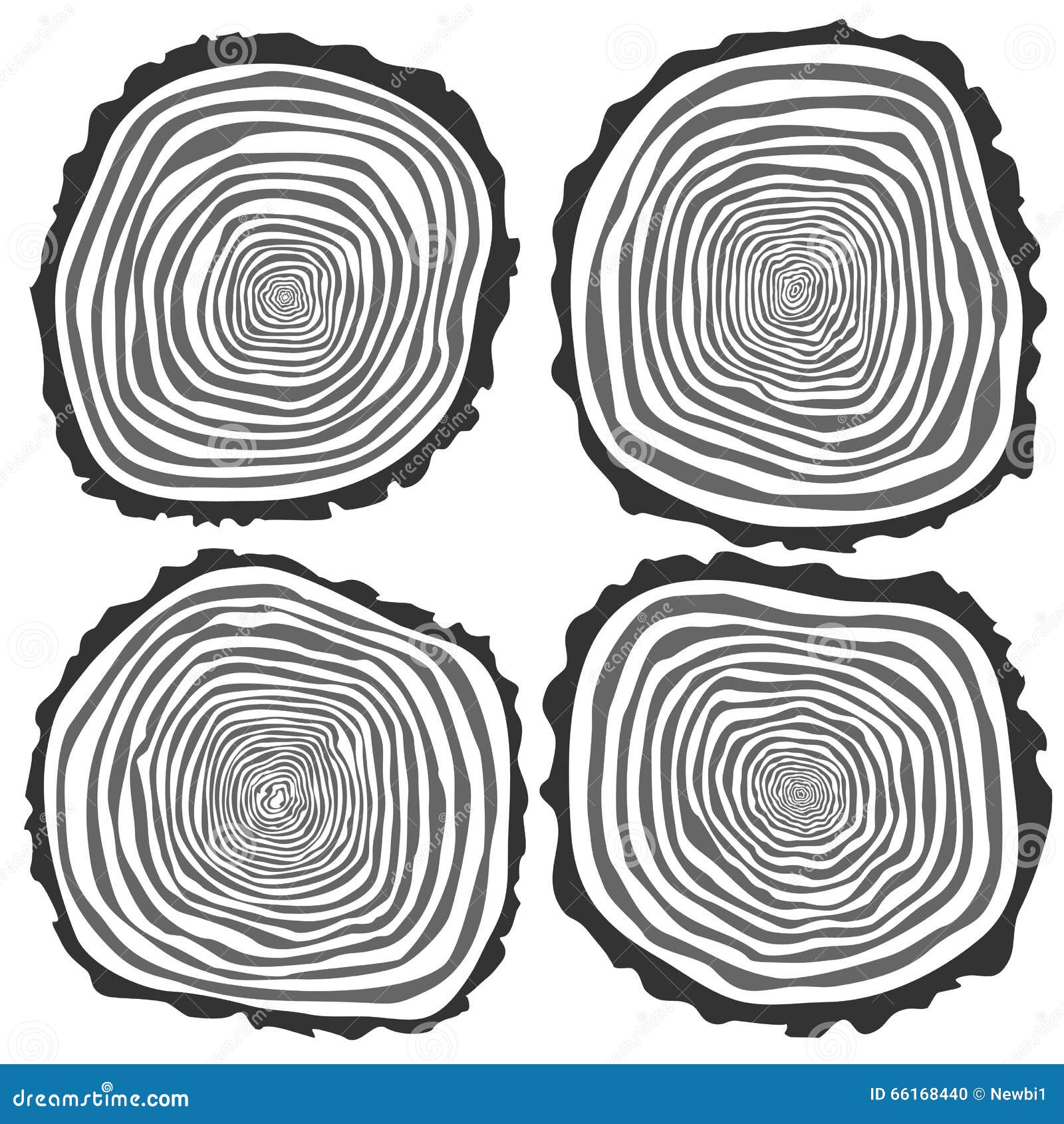 Set of Four Vector Tree Rings Background Stock Vector - Illustration of ...