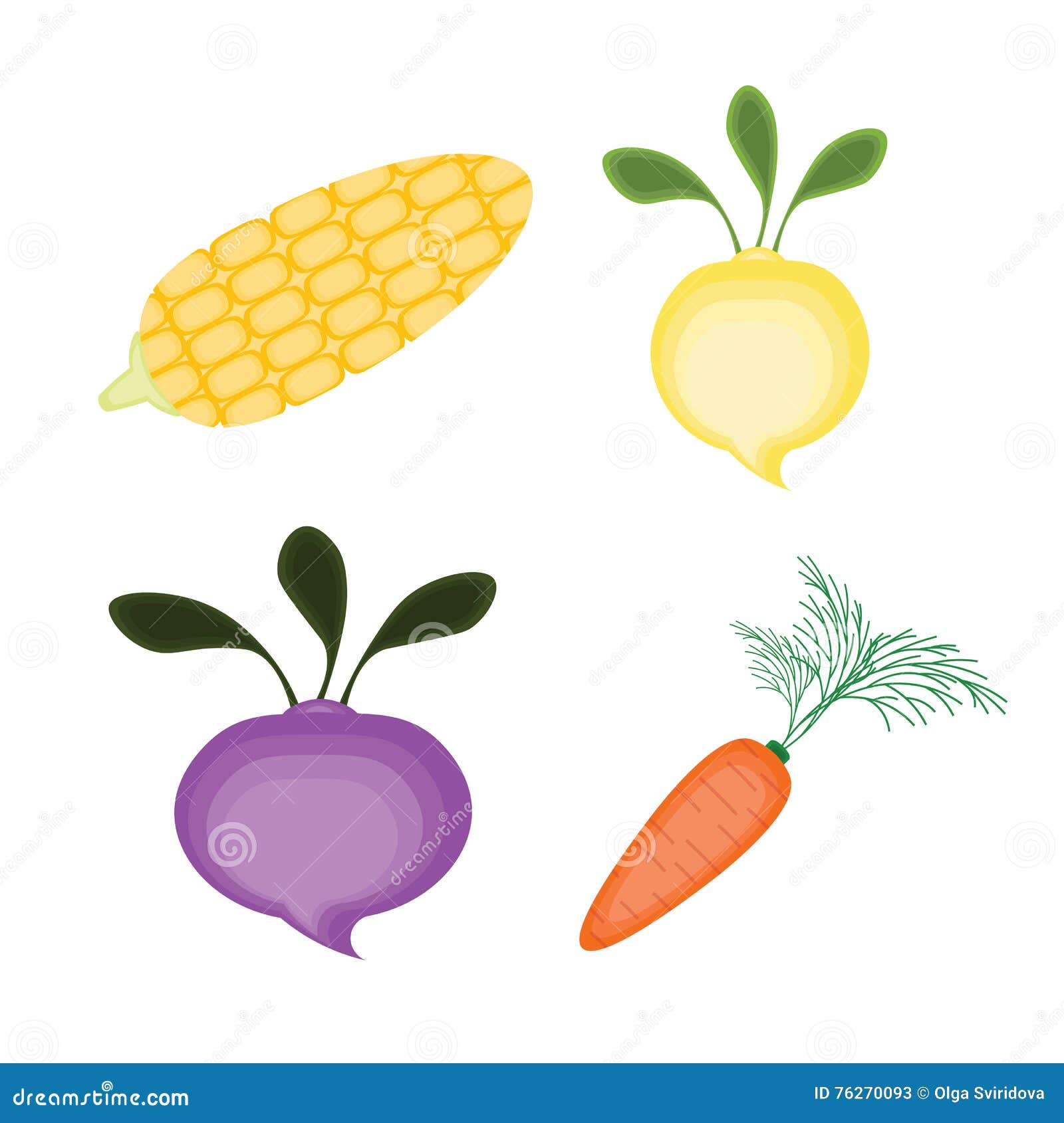 Set of four vegetables stock vector. Illustration of icon - 76270093