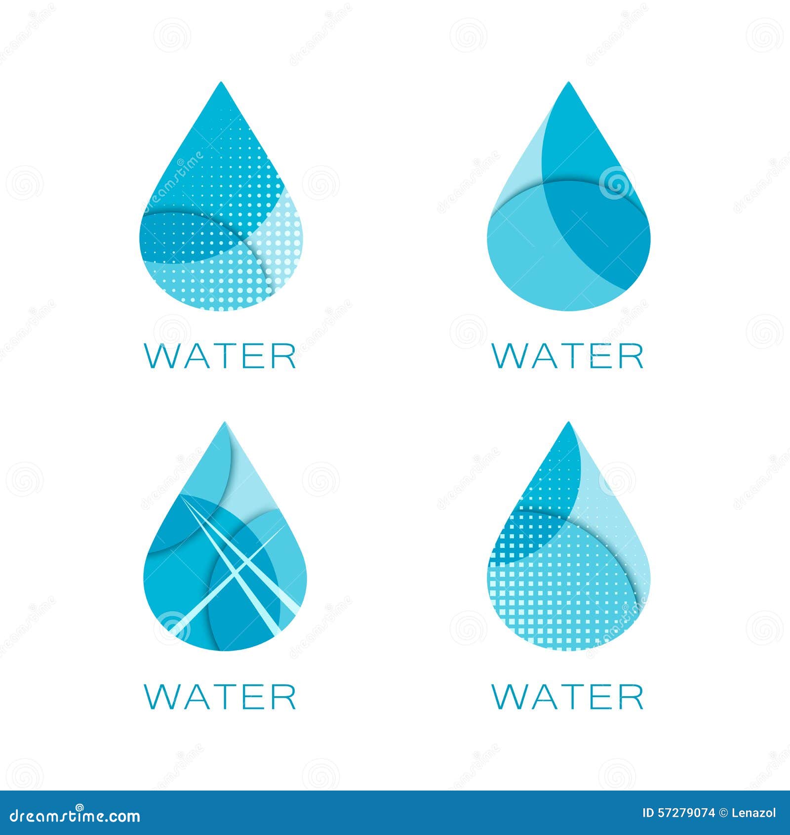 Set of Four Waterdrop Templates Stock Vector - Illustration of ...