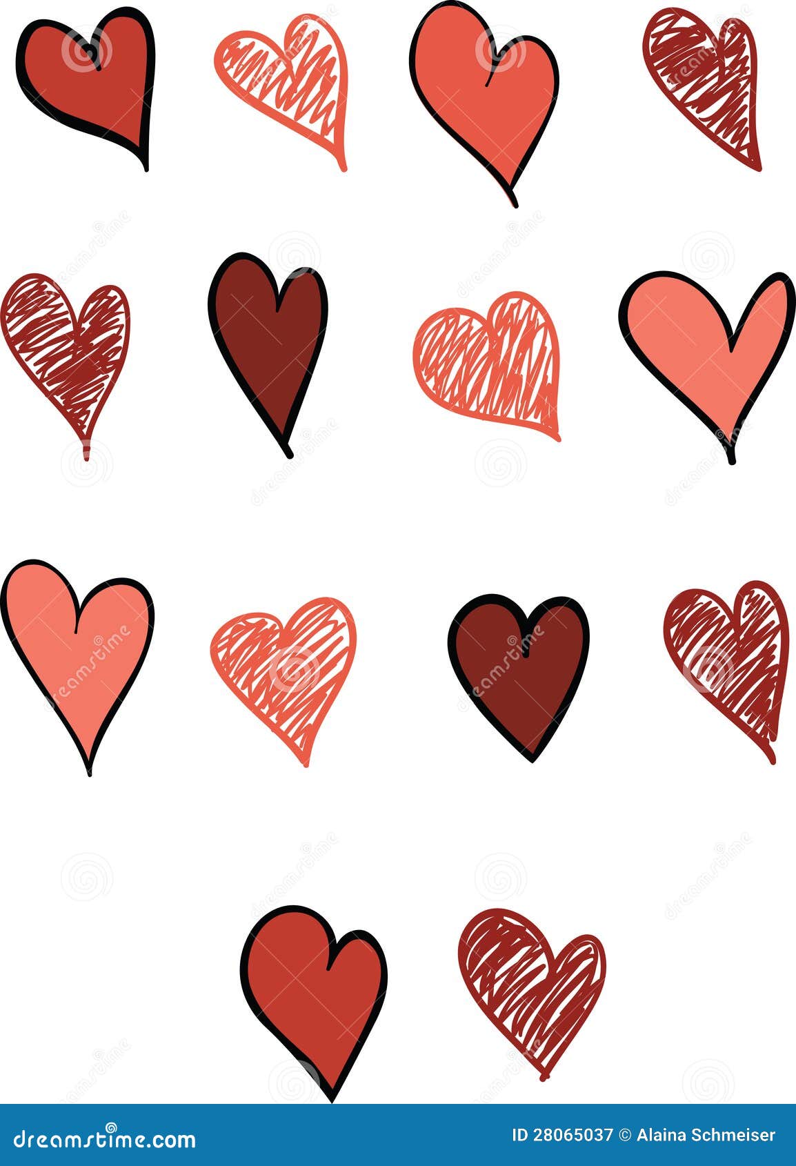 Set of Fourteen Hearts stock vector. Illustration of heart - 28065037