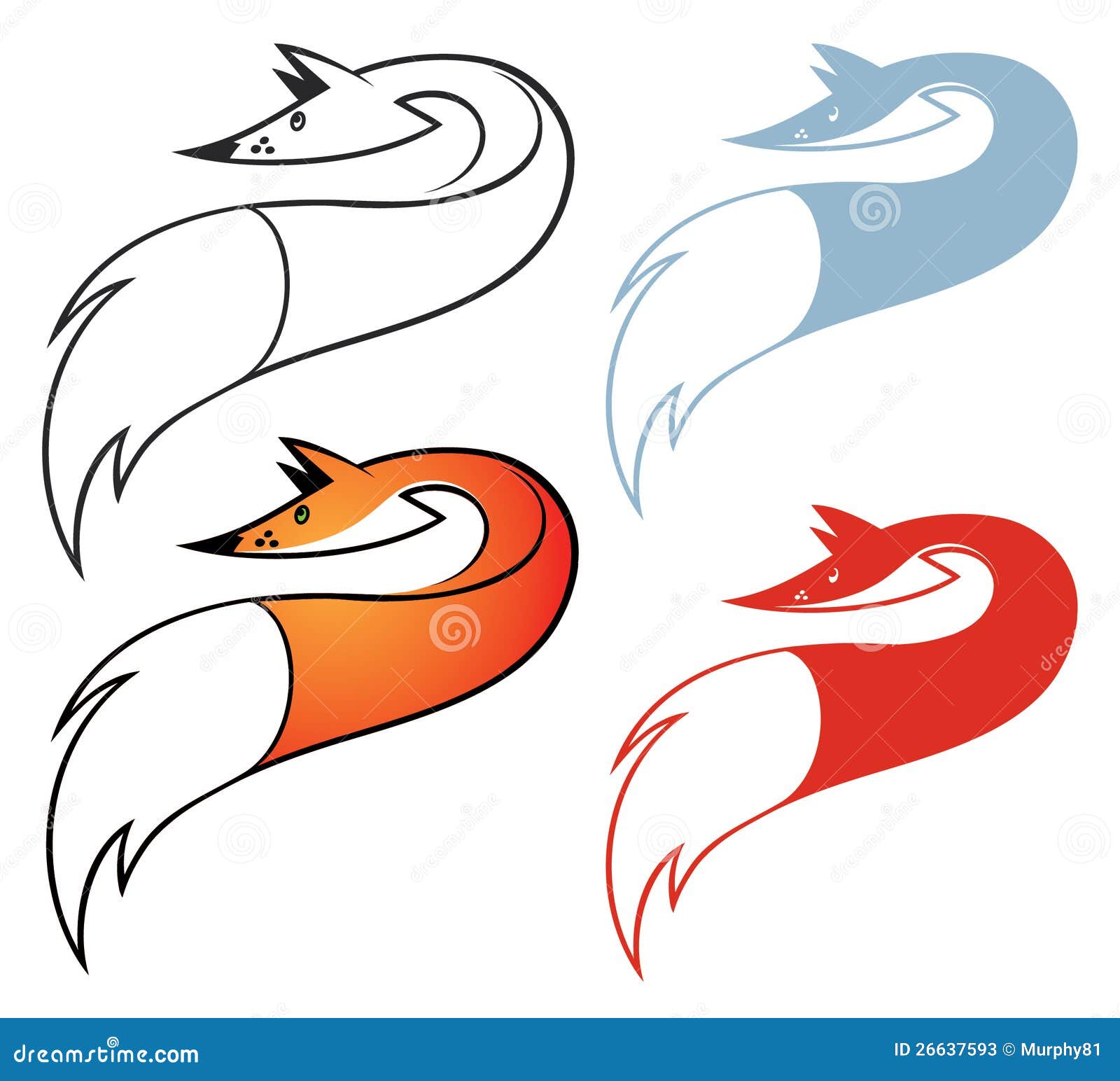 Set of fox symbols stock vector. Illustration of mascot - 26637593