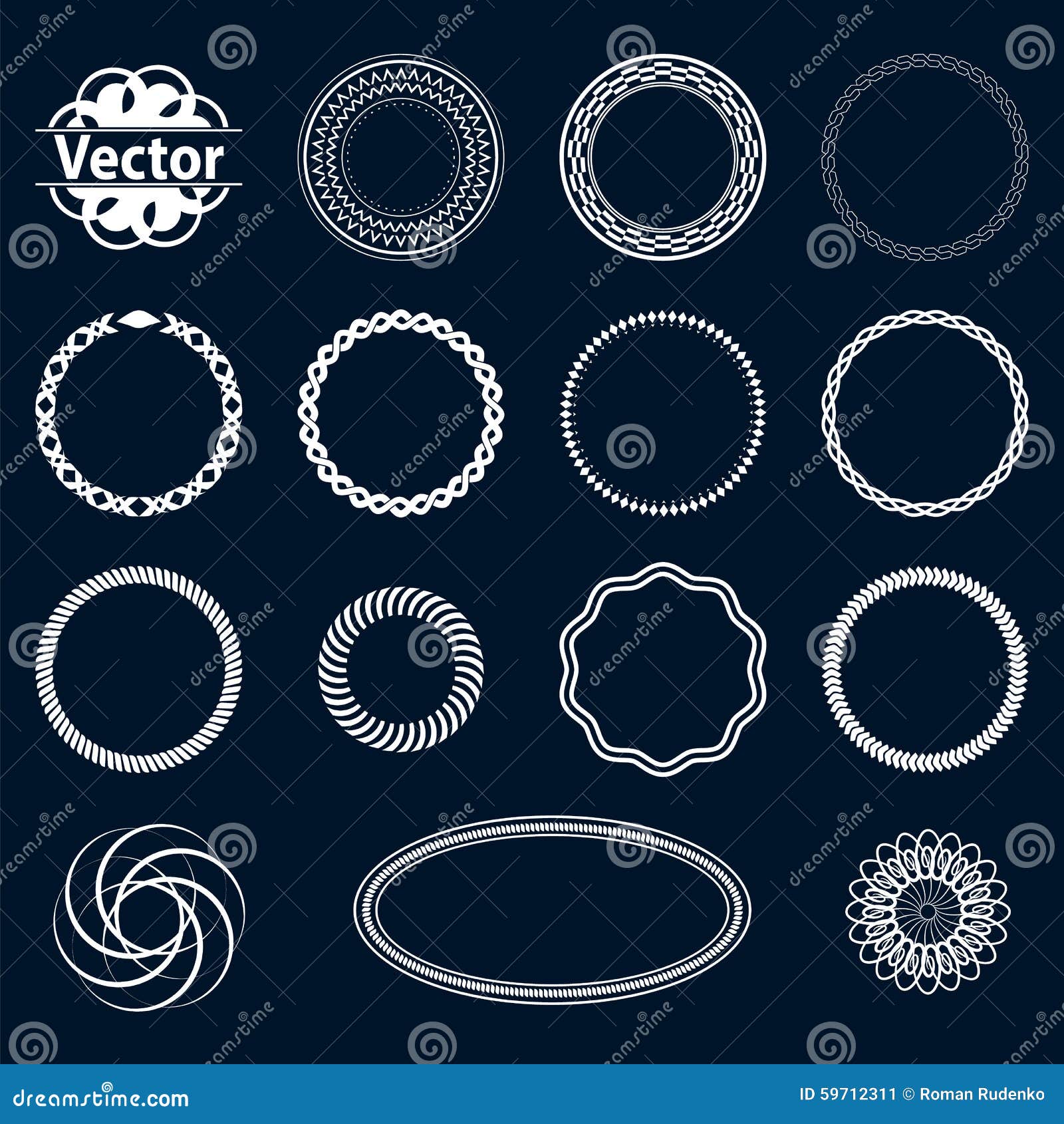 Set Fractal and Swirl Shape Element. Stock Vector - Illustration of ...