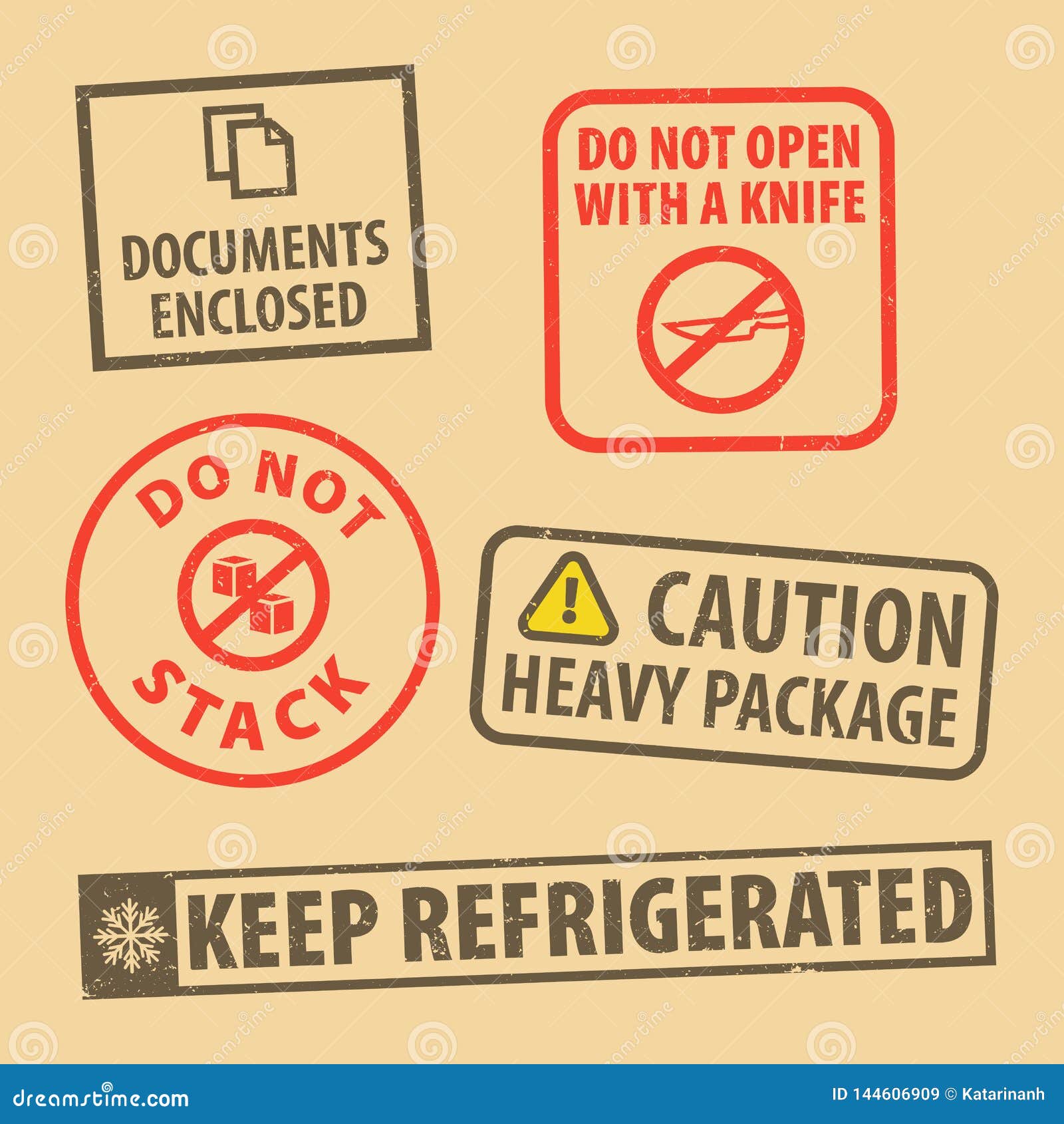 Set of Fragile Sticker Keep Refrigerated and Case Icon Packaging ...